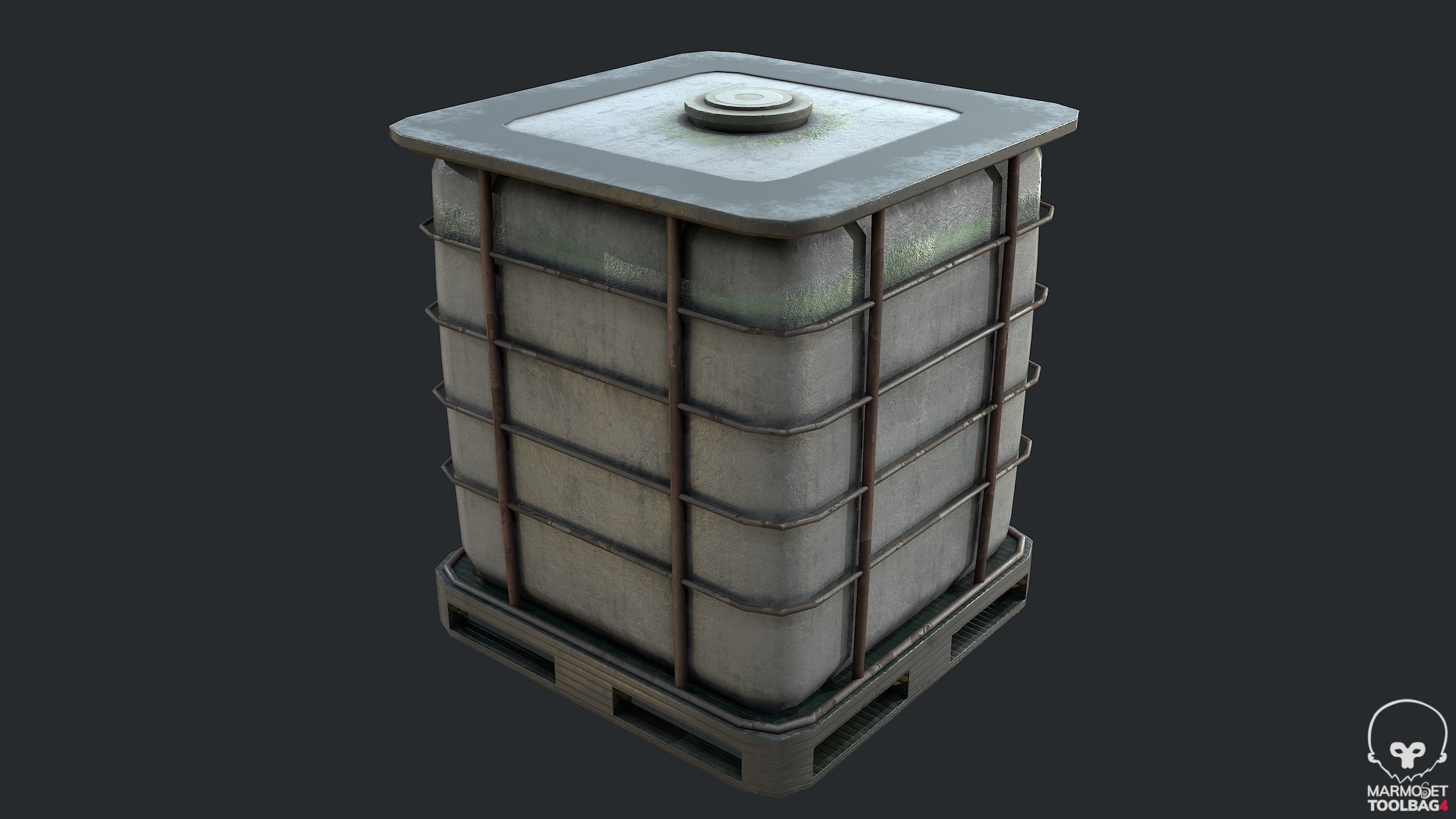 3D model Concrete Mixer - Water Tank -Pallet-Cement Bag - Concrete ...