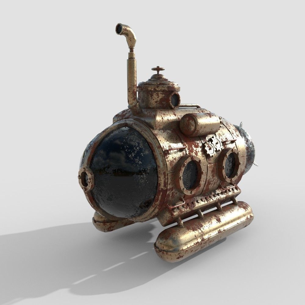 Steampunk Submarine 3D model | CGTrader