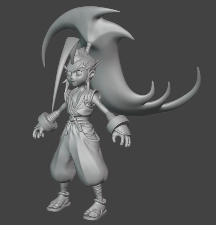 Brave Fencer Musashi Highpoly Character Model with Weapons 3D model ...