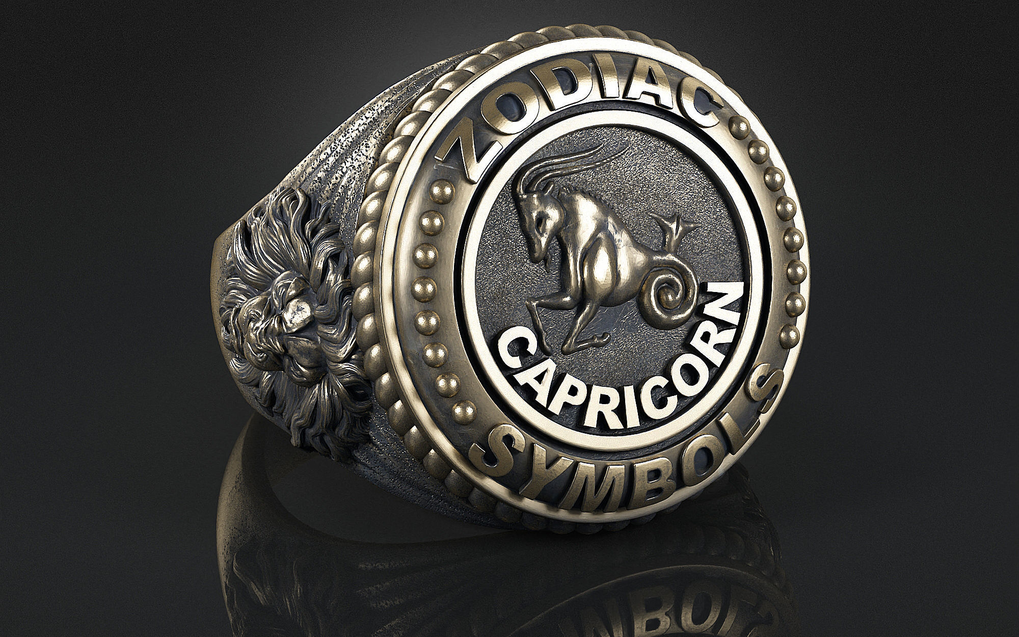 Zodiac Ring Capricorn a01 3D model 3D printable | CGTrader