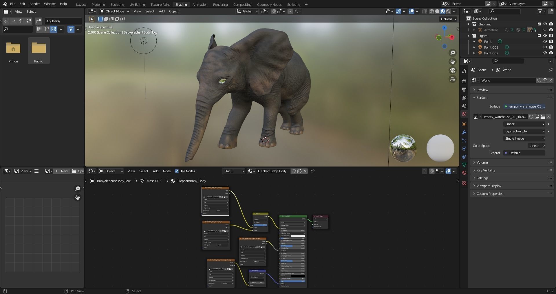 3D model Baby Elephant Rigged and Animation Unity VR / AR / low-poly ...