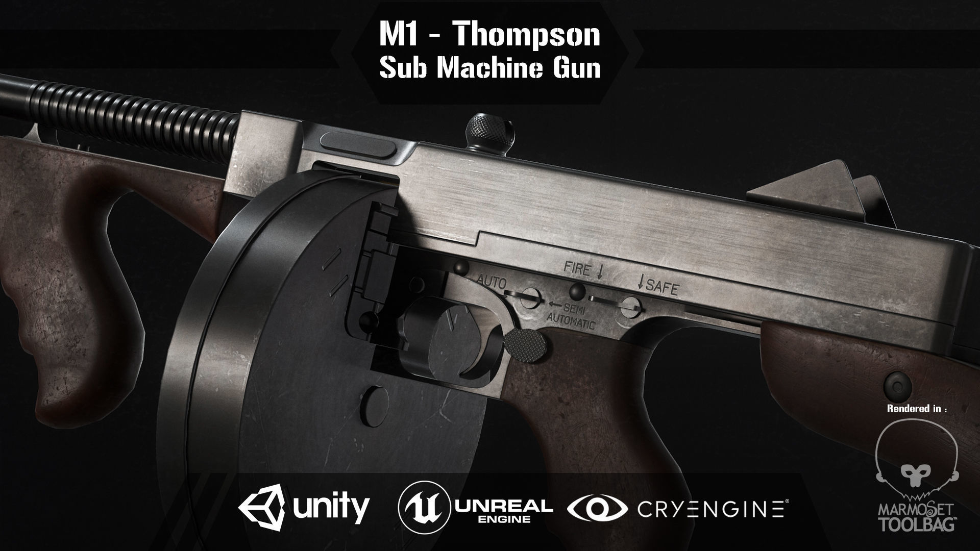 3D model M1 Thompson VR / AR / low-poly | CGTrader