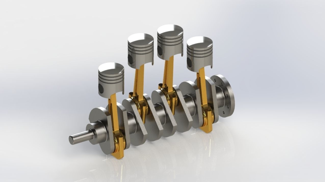 4 Cylinder Engine free 3D model | CGTrader