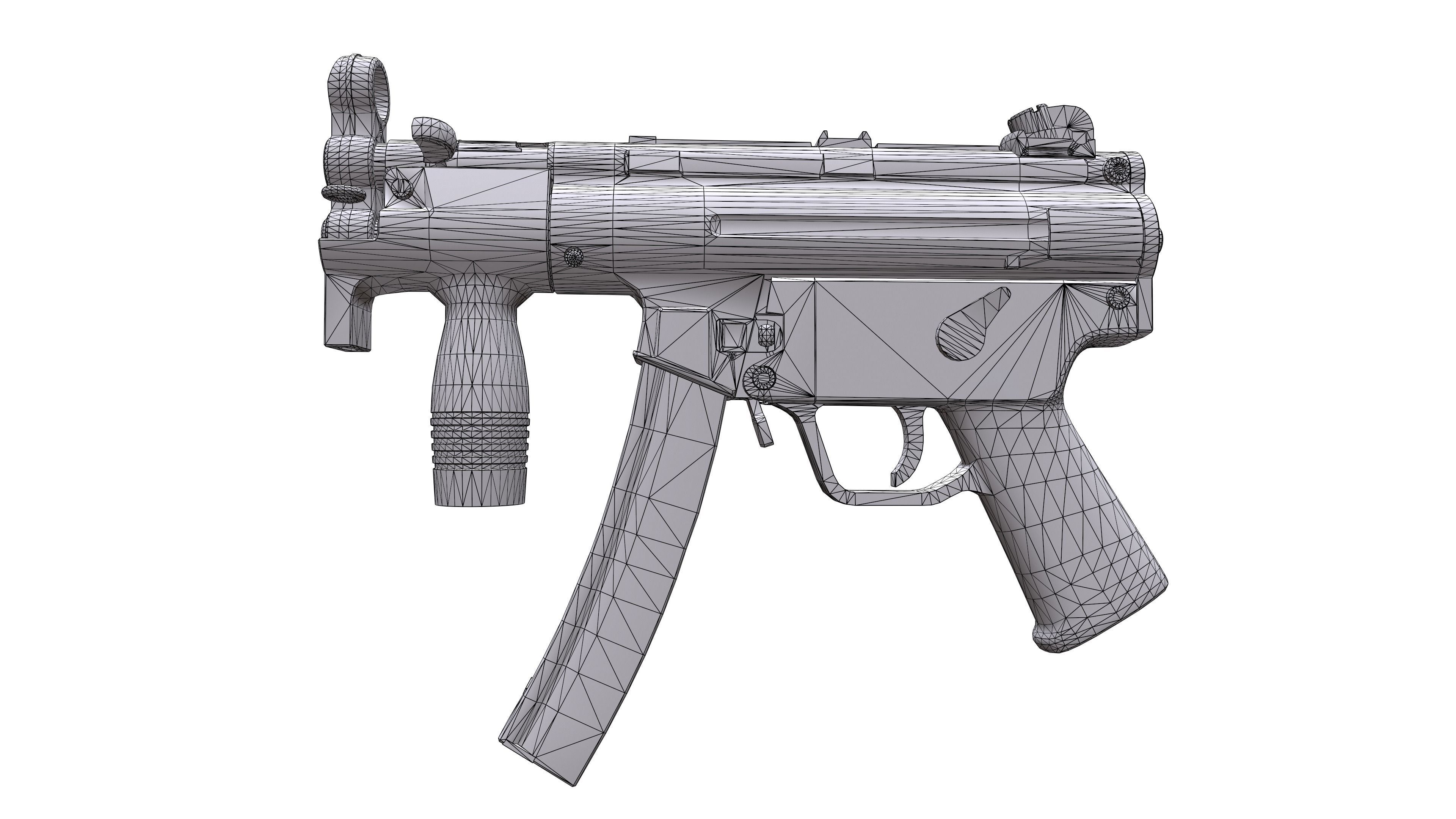 3D model MP5k submachine gun VR / AR / low-poly | CGTrader
