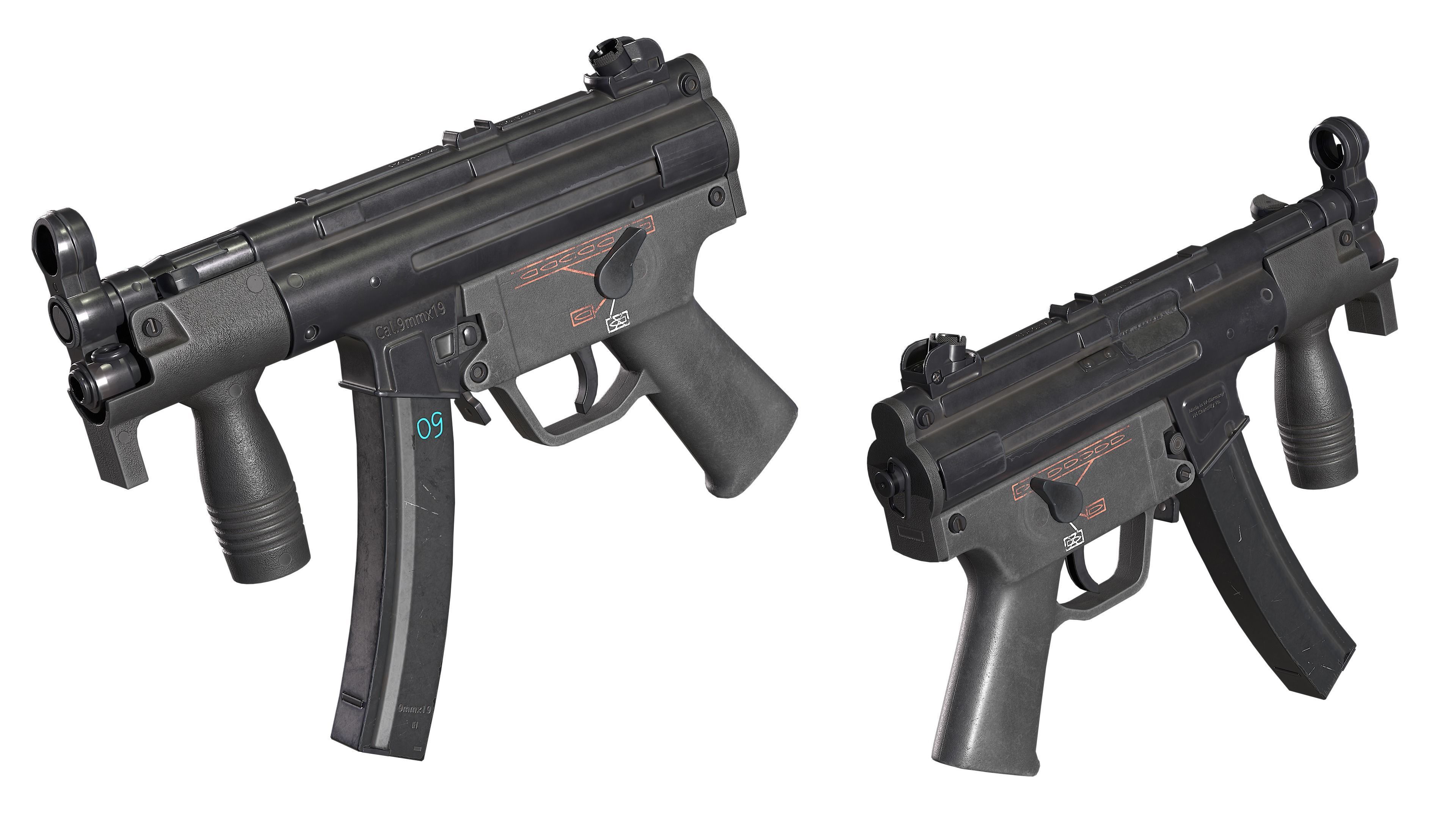 3D model MP5k submachine gun VR / AR / low-poly | CGTrader