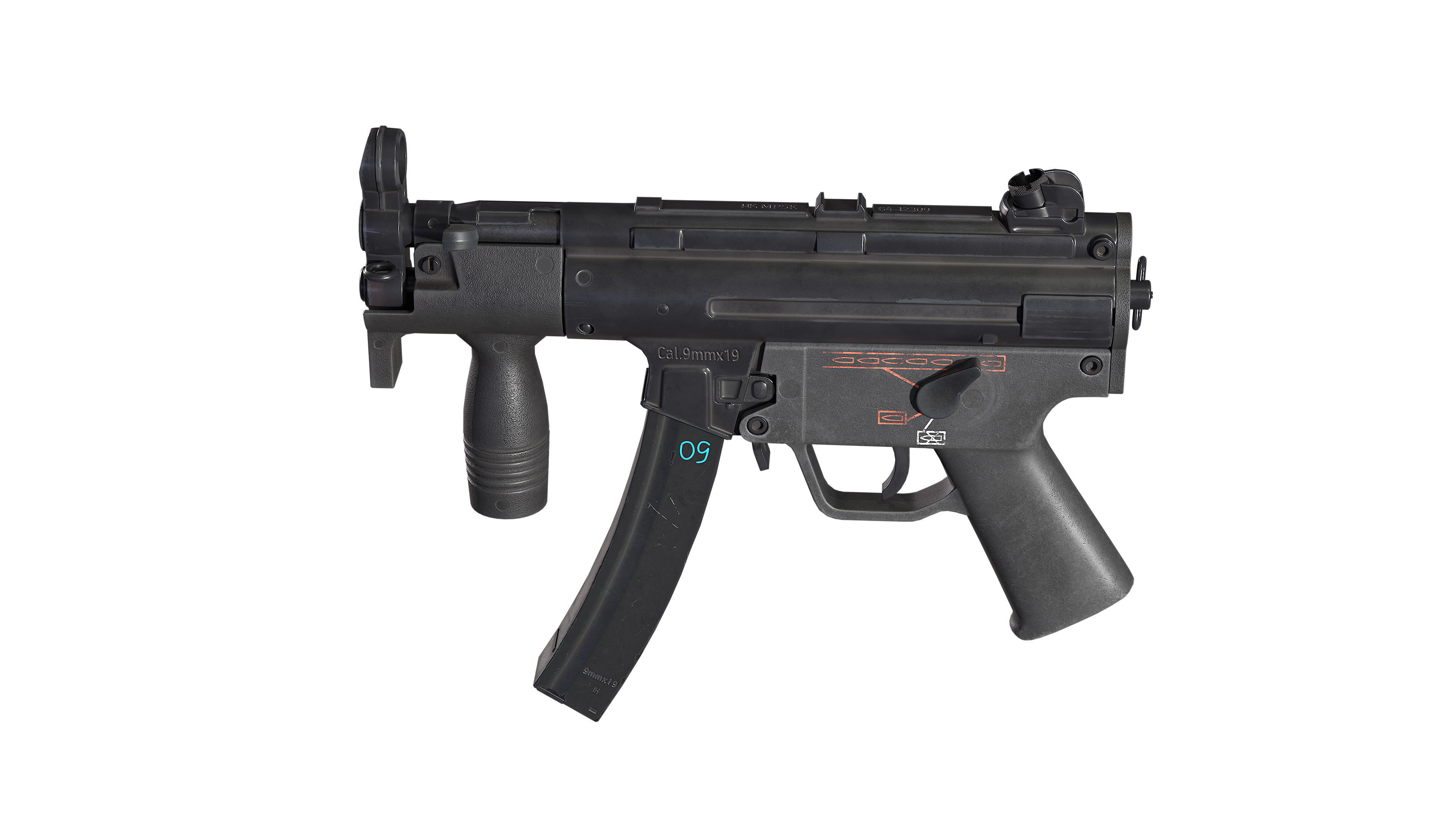 3D model MP5k submachine gun VR / AR / low-poly | CGTrader
