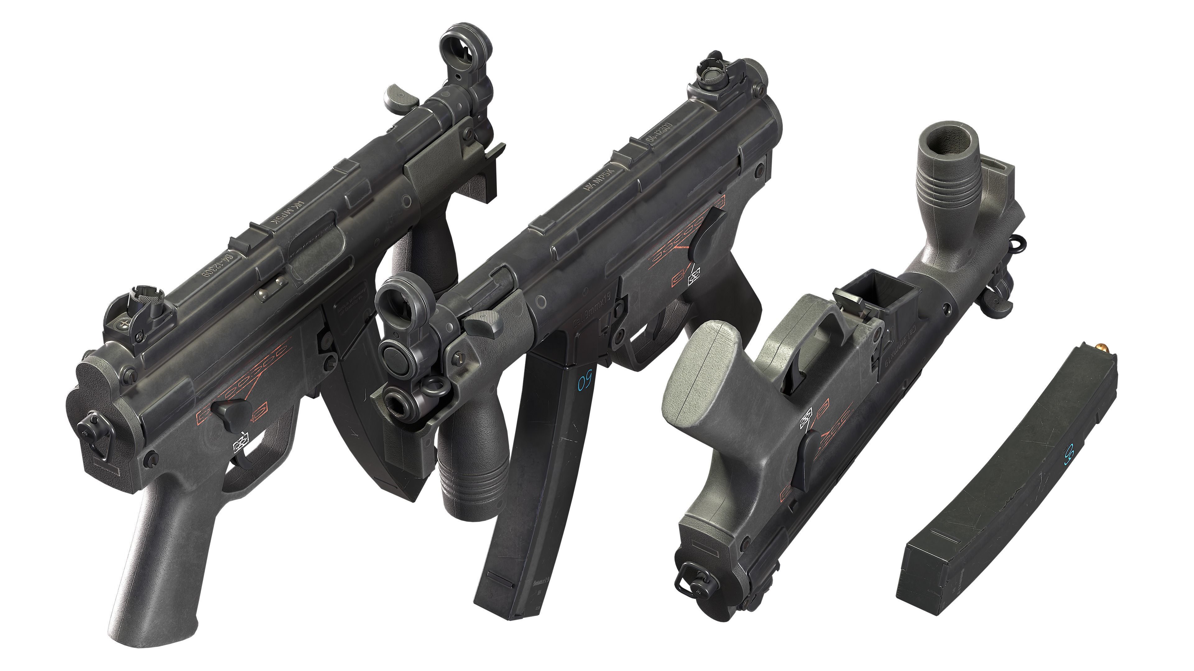 3D model MP5k submachine gun VR / AR / low-poly | CGTrader