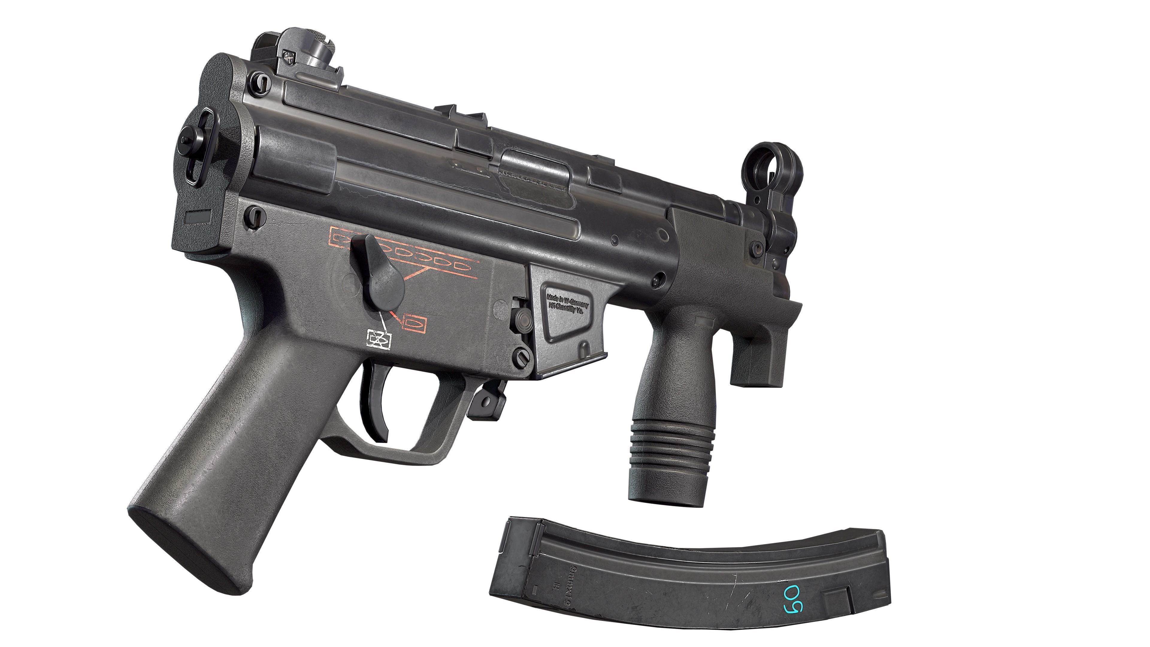 3D model MP5k submachine gun VR / AR / low-poly | CGTrader