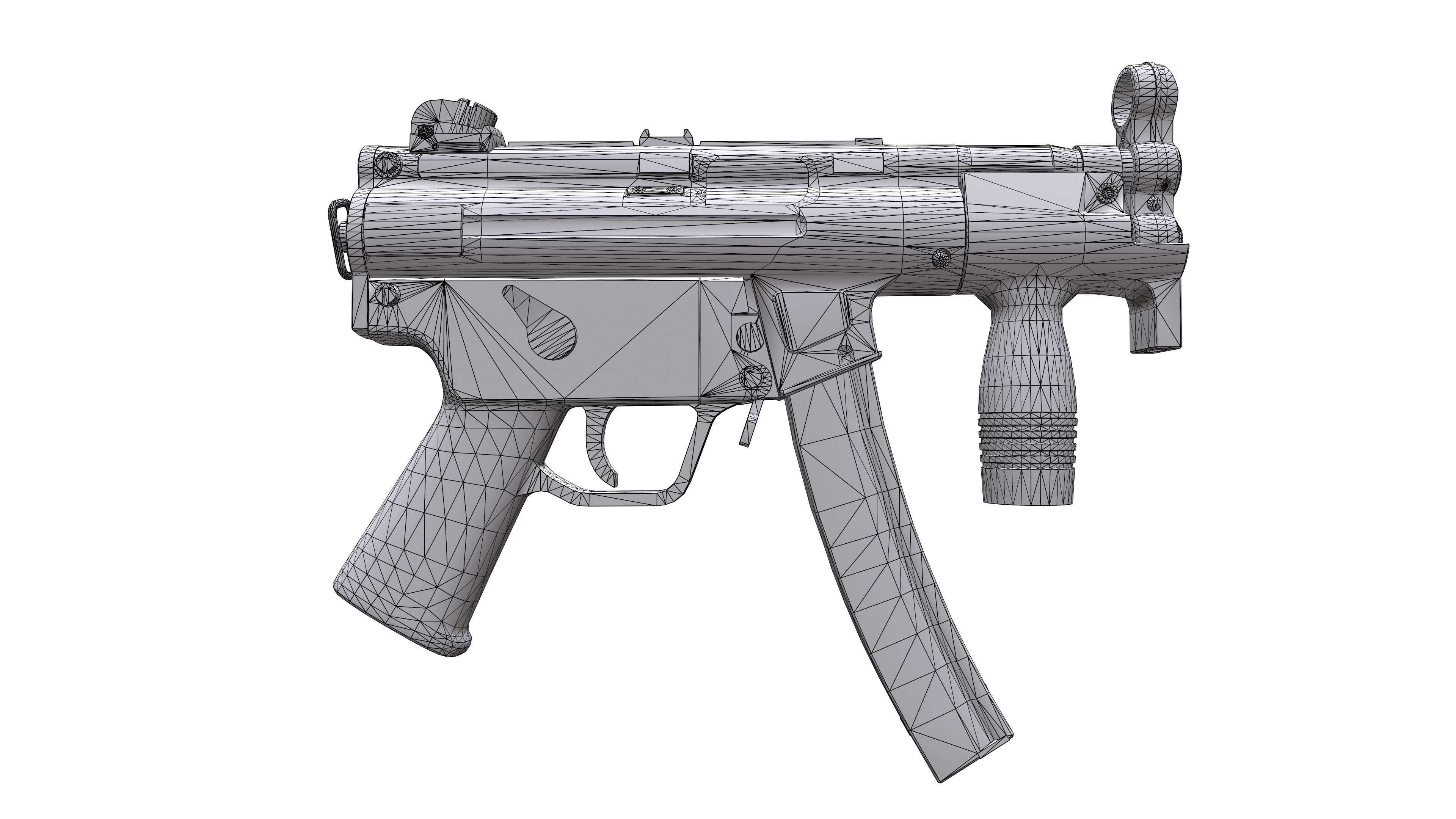 3D model MP5k submachine gun VR / AR / low-poly | CGTrader