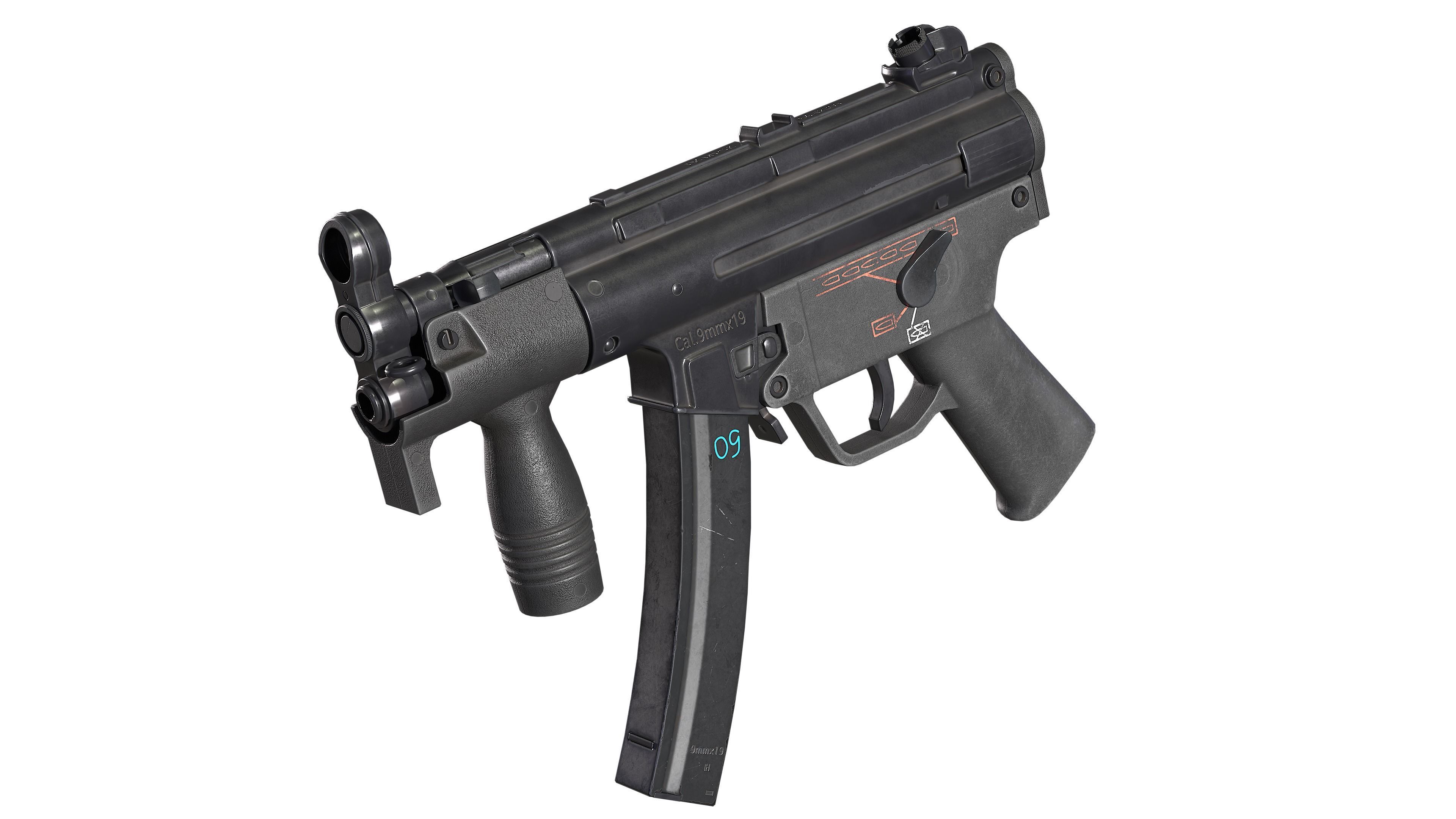 3D model MP5k submachine gun VR / AR / low-poly | CGTrader