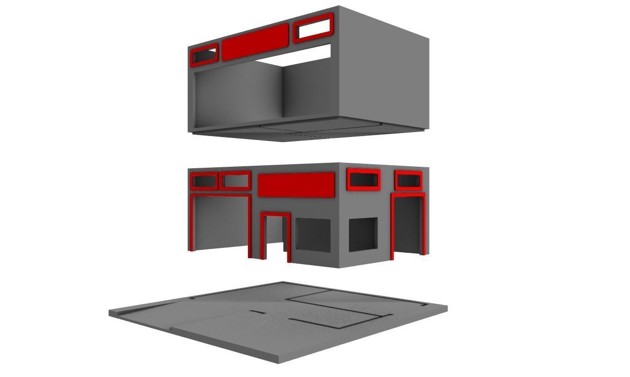 2 storey Diorama Garage Diecast Garage 1 64 scale 3D model 3D printable ...