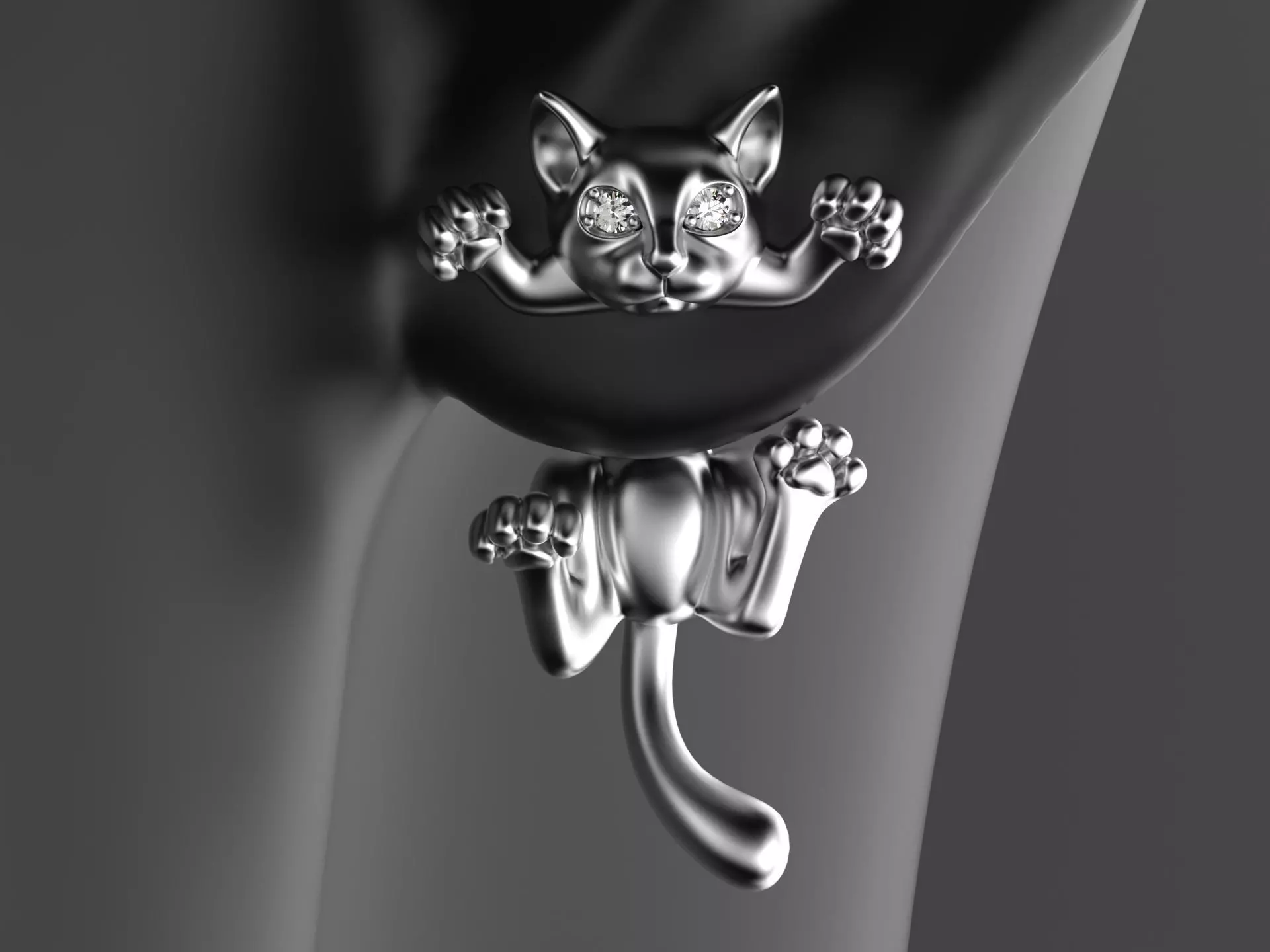 Very angry cat earring 3D model 3D printable | CGTrader