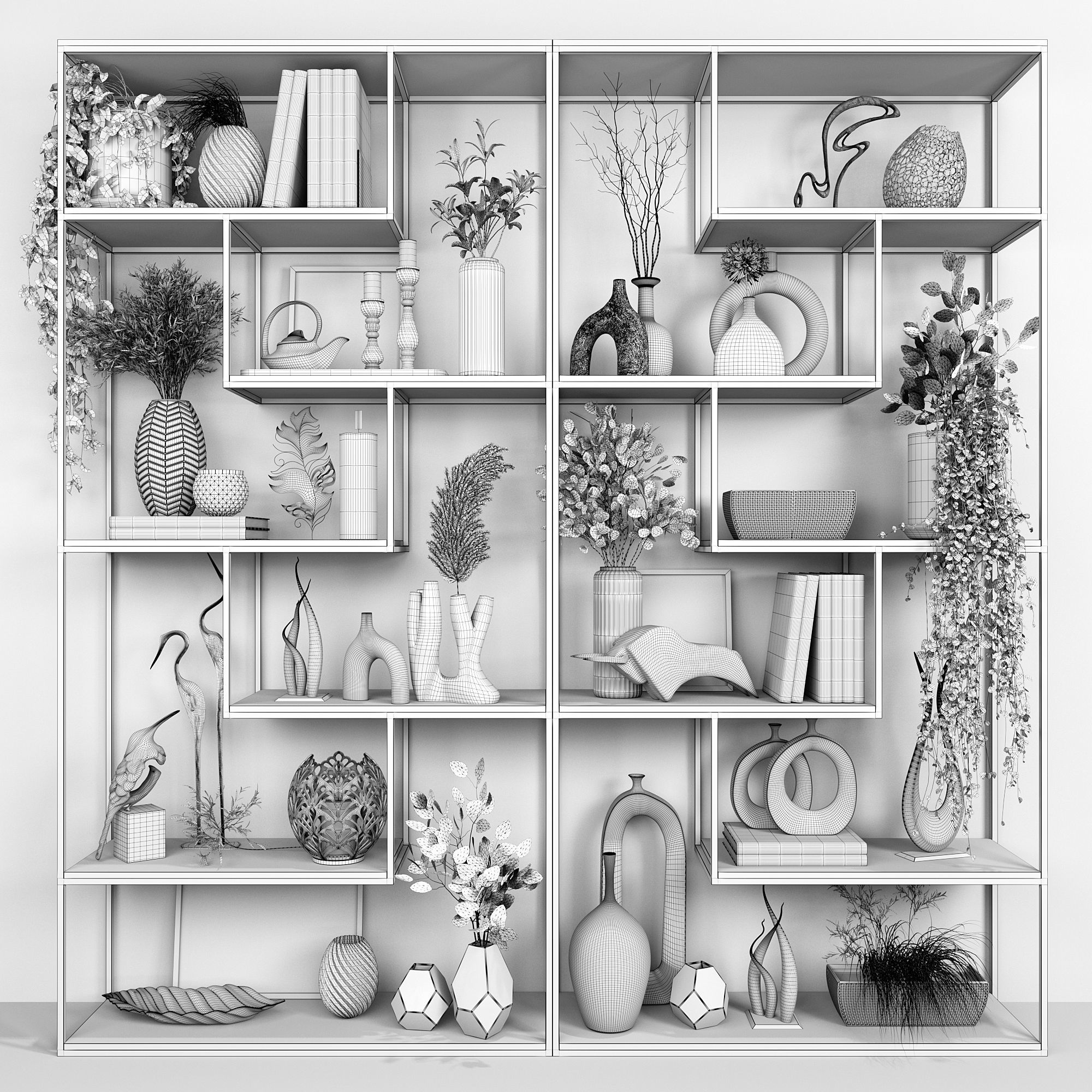 Metal Shelves with decorative elements 3D model | CGTrader