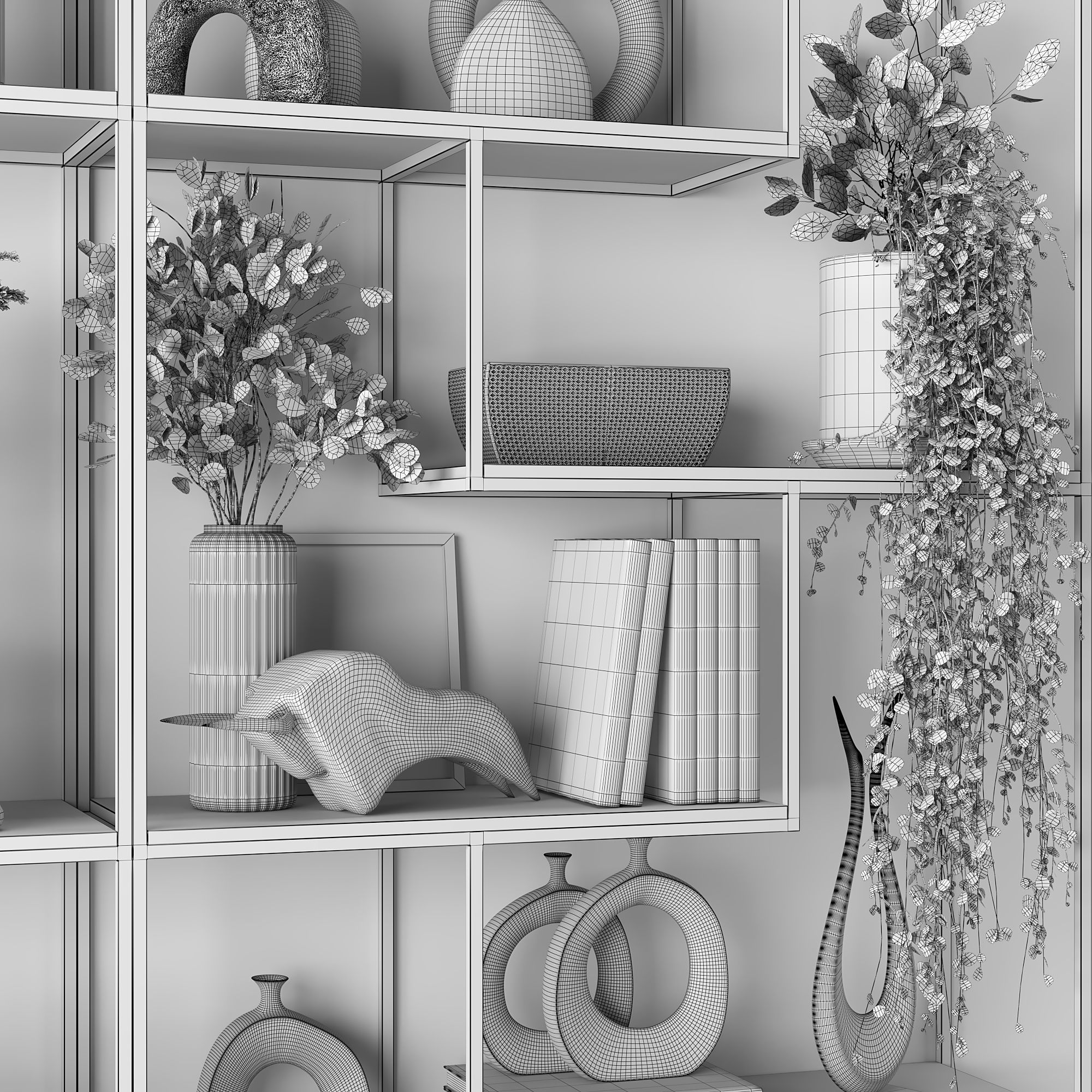 Metal Shelves with decorative elements 3D model | CGTrader