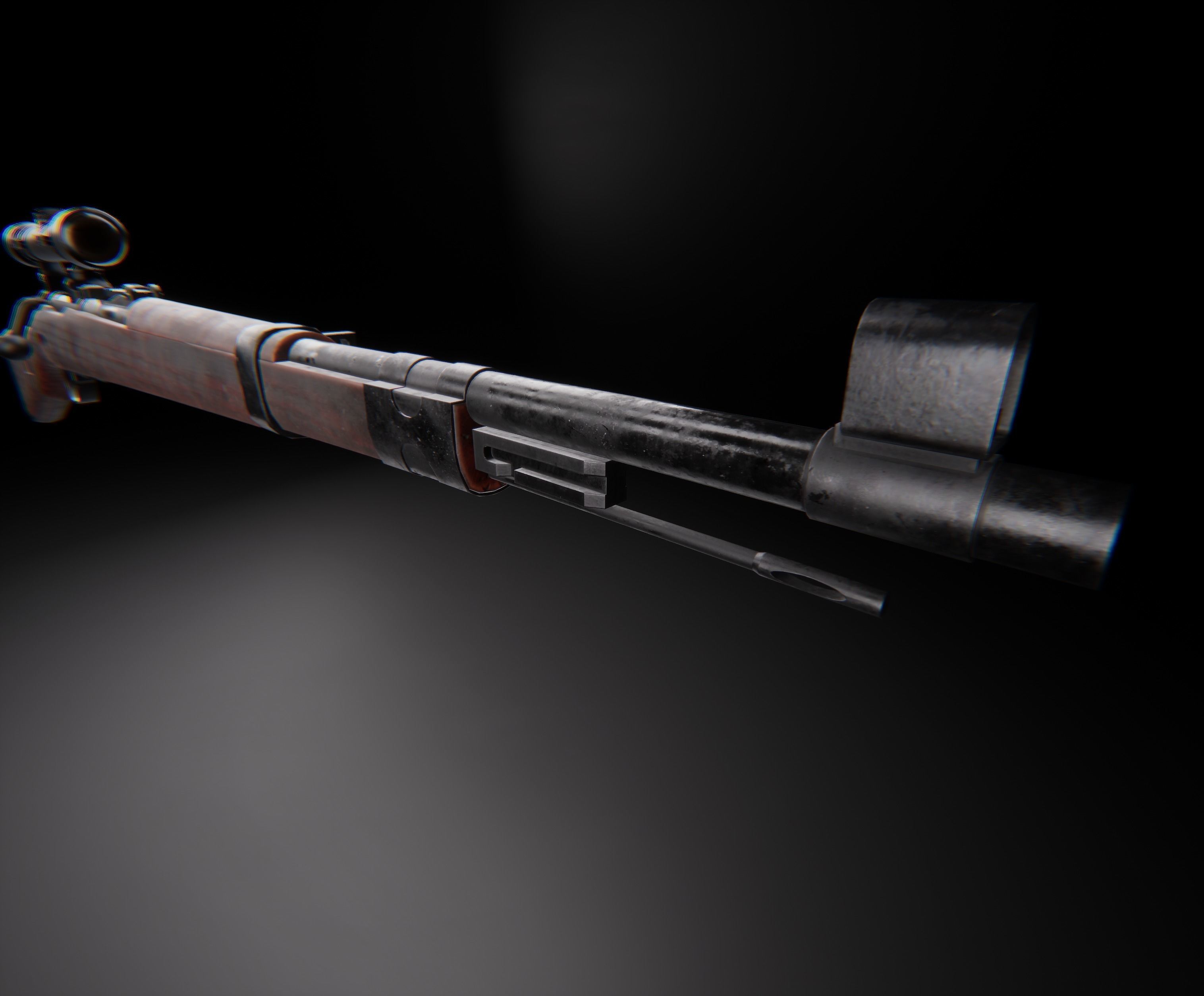 3D model Modern AAA Bolt Action Rifle Pack Game Ready PBR VR / AR / low ...