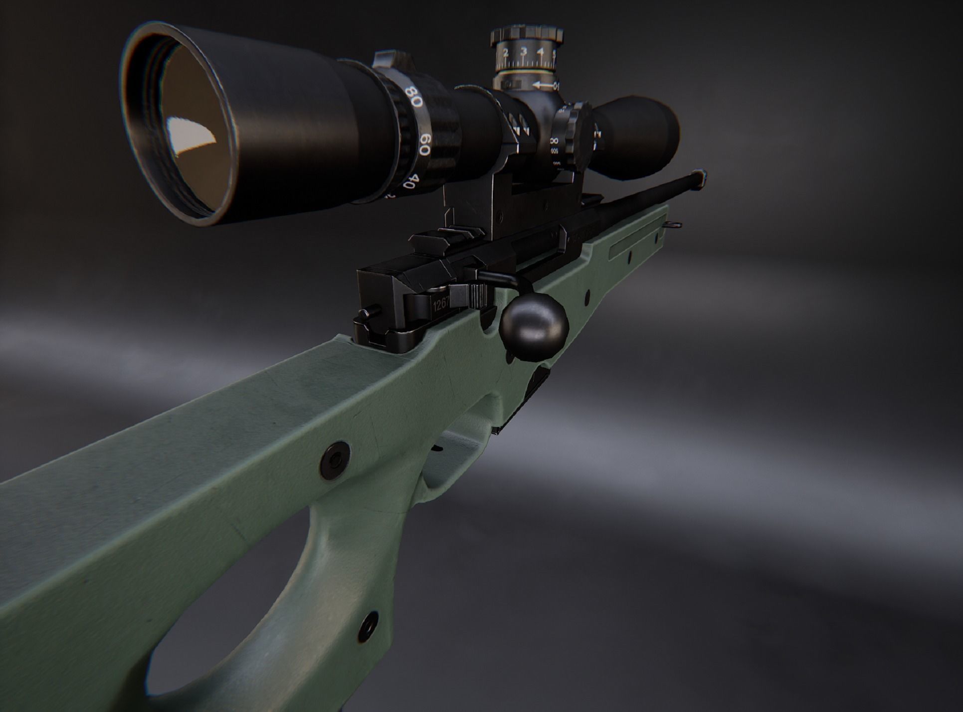 3D model Modern AAA Bolt Action Rifle Pack Game Ready PBR VR / AR / low ...