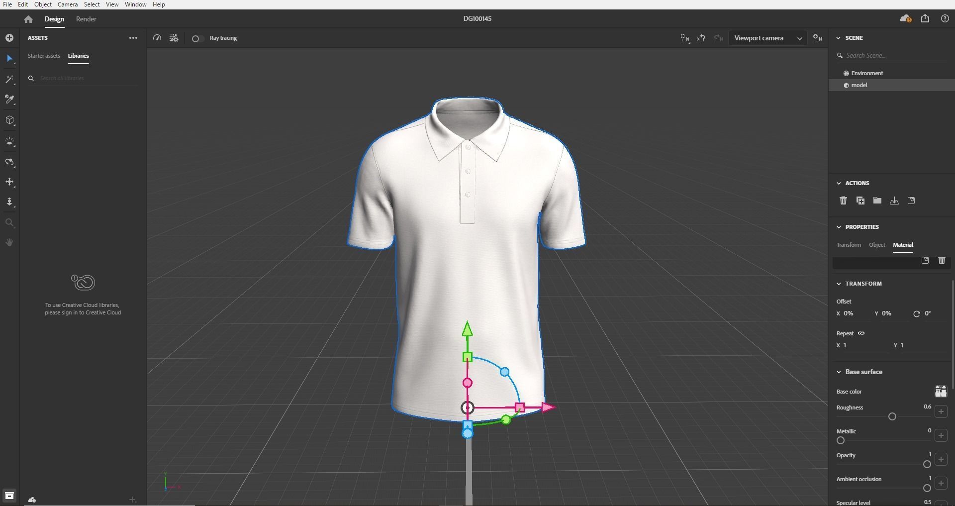 Sustainable Ocean Split Neck Polo Design 3D model | CGTrader