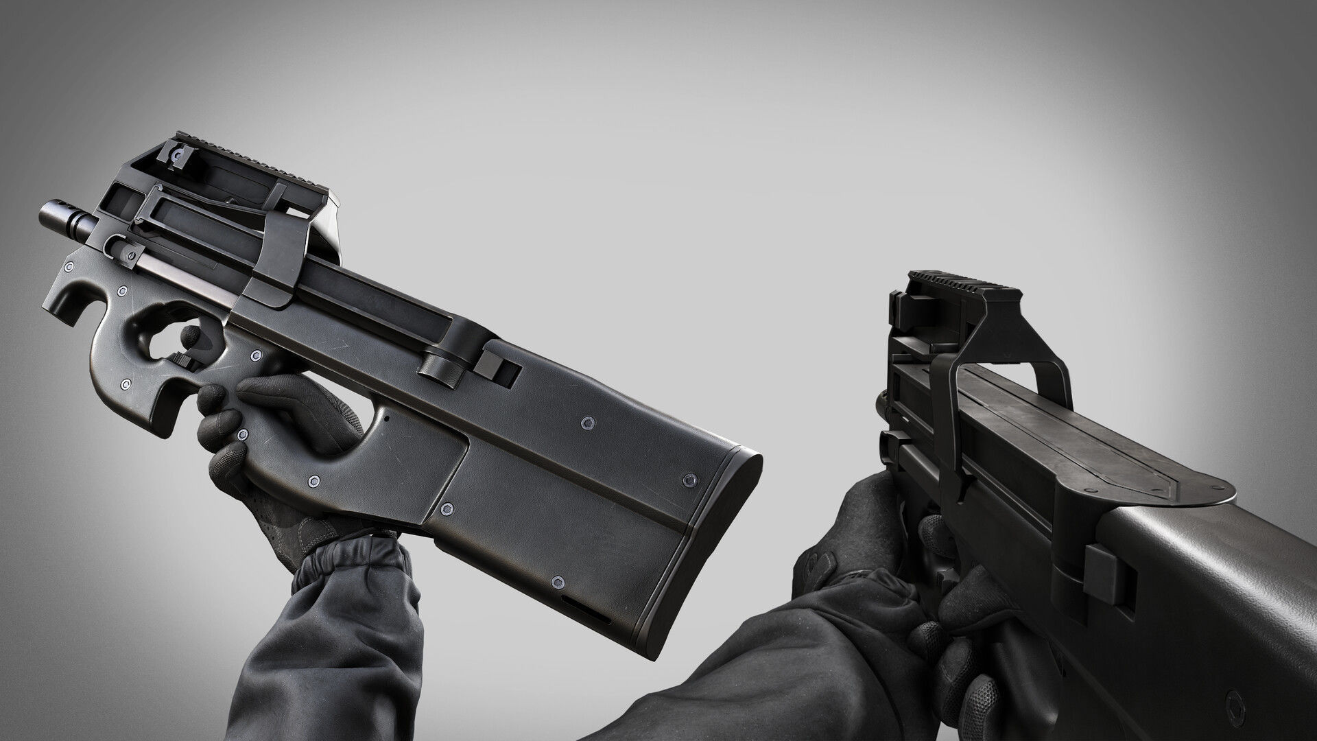 3D model Modern AAA Game Ready weapons pack Assault Rifles SMGs and LMG ...