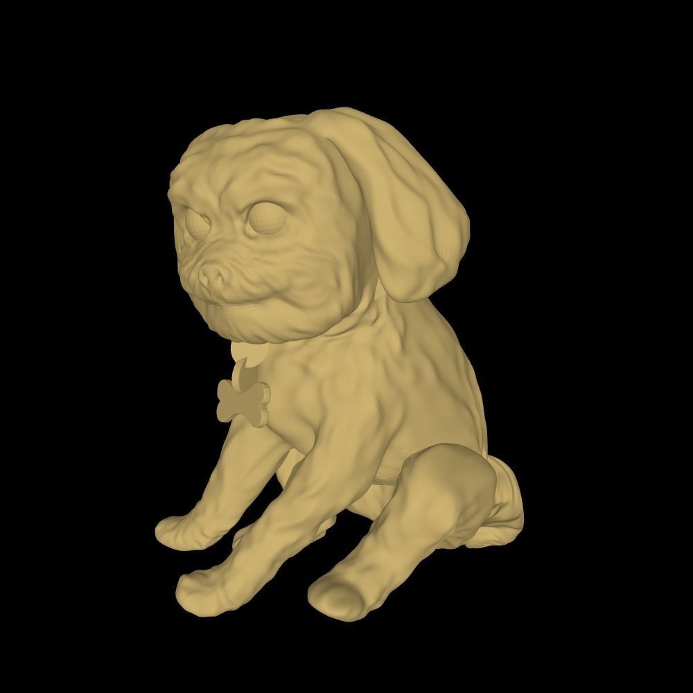 CUTE POODLE DOG PUP SITTING 3D model 3D printable | CGTrader