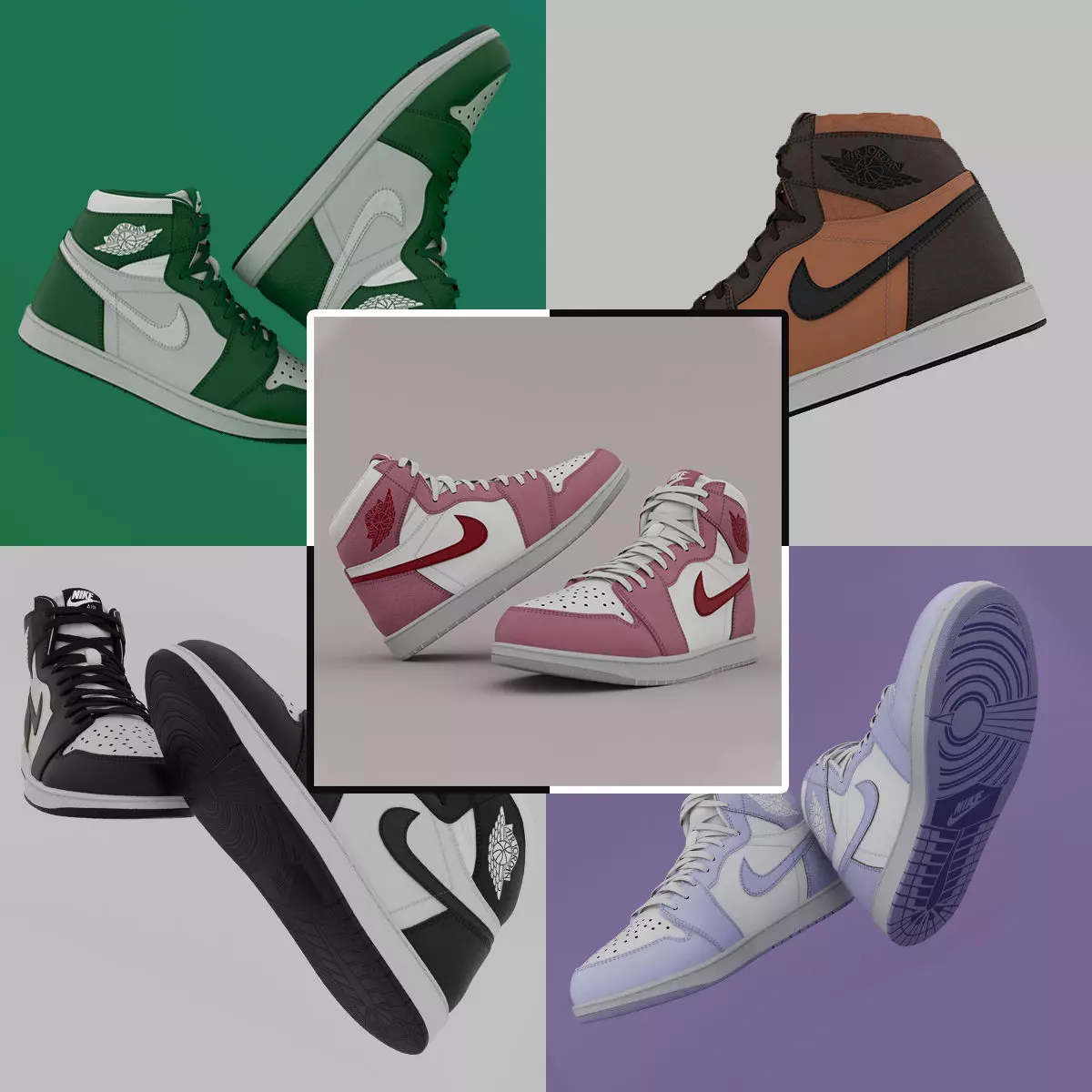 3D Model Pack Combo AirJordan 1 Retro HighOG VR / AR / low-poly | CGTrader
