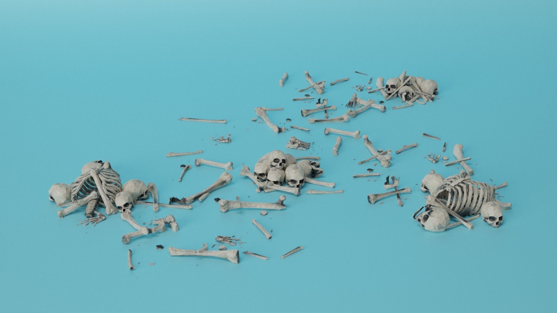 3D model Skeleton Stack VR / AR / low-poly | CGTrader