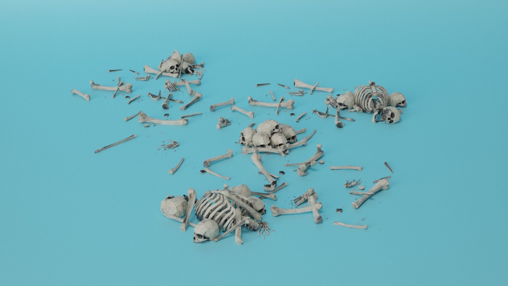 3D model Skeleton Stack VR / AR / low-poly | CGTrader