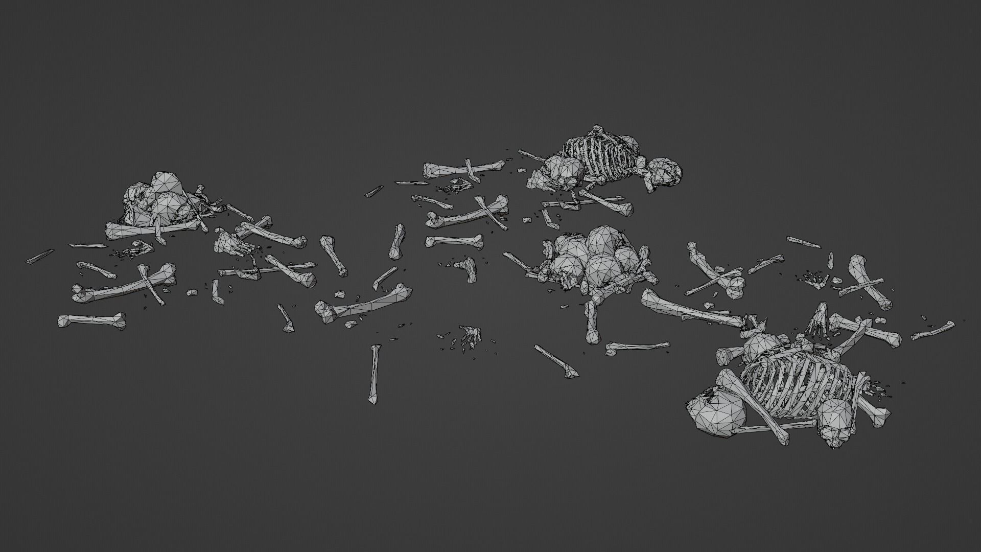 3D model Skeleton Stack VR / AR / low-poly | CGTrader