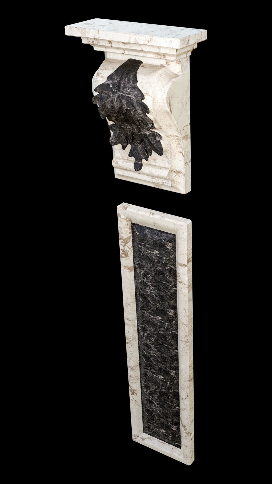 3D model c plaster marble shelf and bracket VR / AR / low-poly | CGTrader