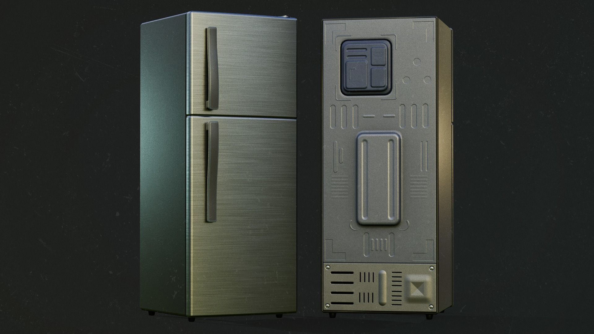 3D model Fridge game ready PBR refrigerator and freezer VR / AR / low ...