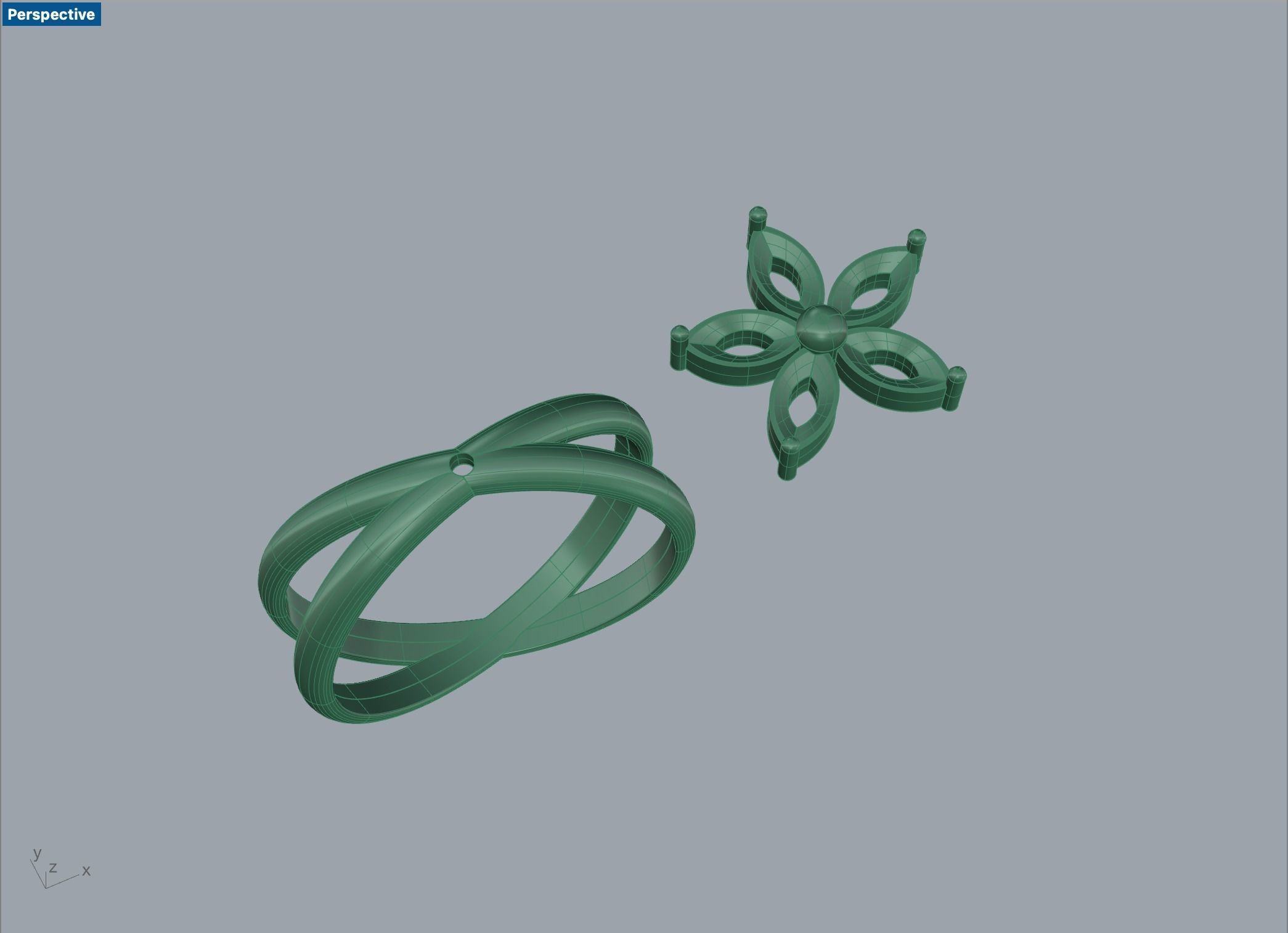 Five Pointed Star Flower Ring Marquise Stones 3D model 3D printable ...