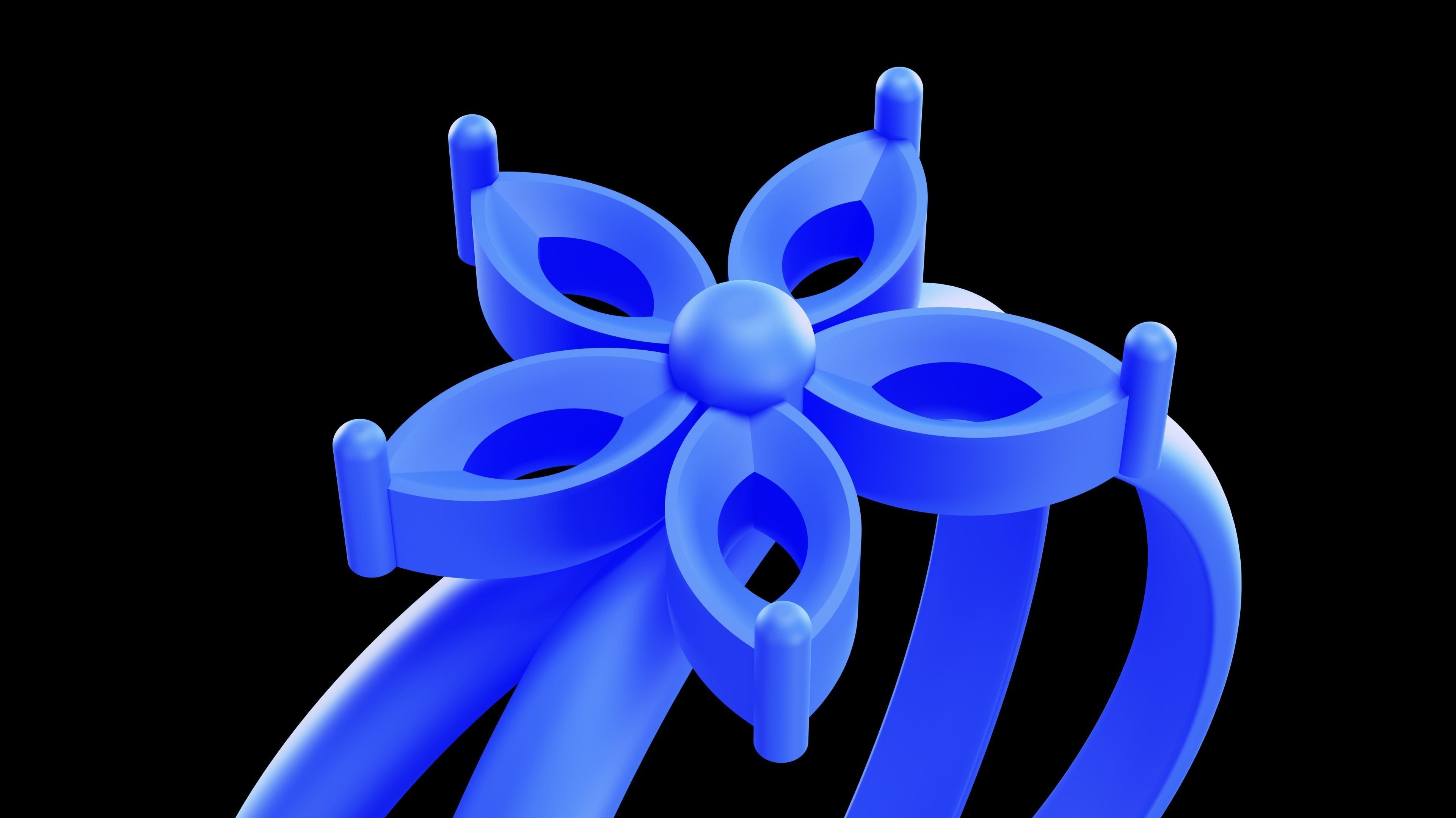 Five Pointed Star Flower Ring Marquise Stones 3D model 3D printable ...