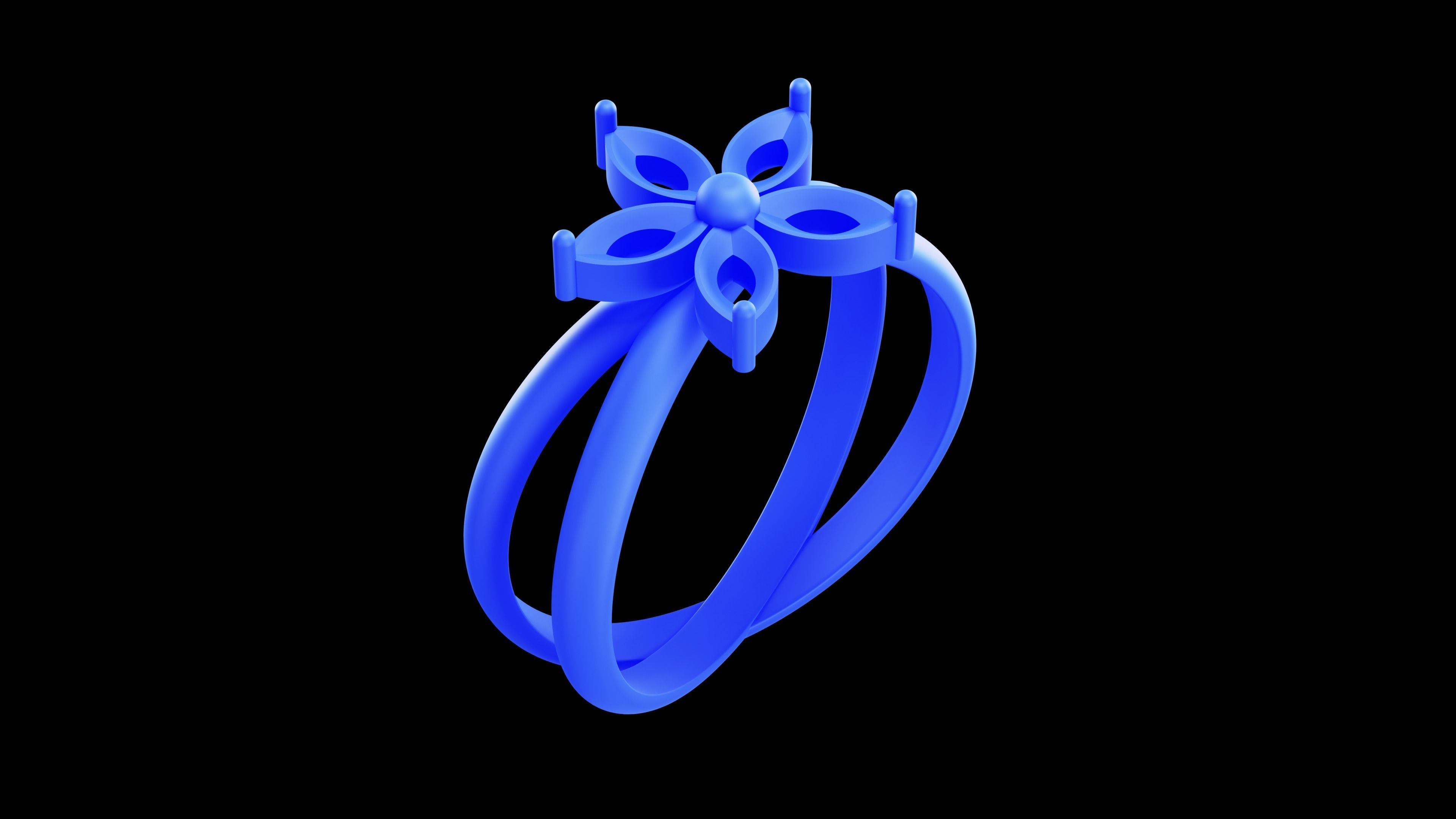 Five Pointed Star Flower Ring Marquise Stones 3D model 3D printable ...