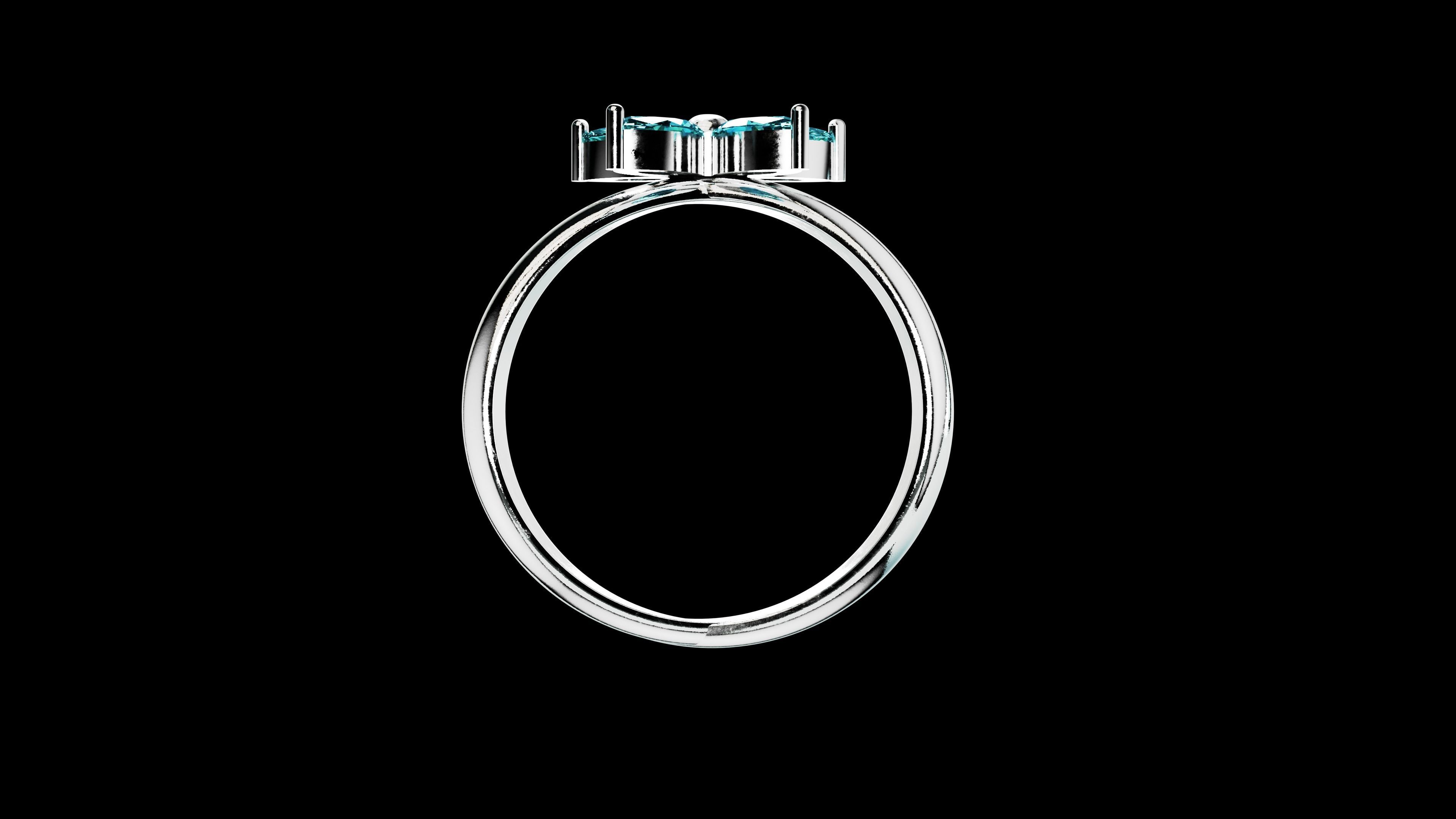 Five Pointed Star Flower Ring Marquise Stones 3D model 3D printable ...
