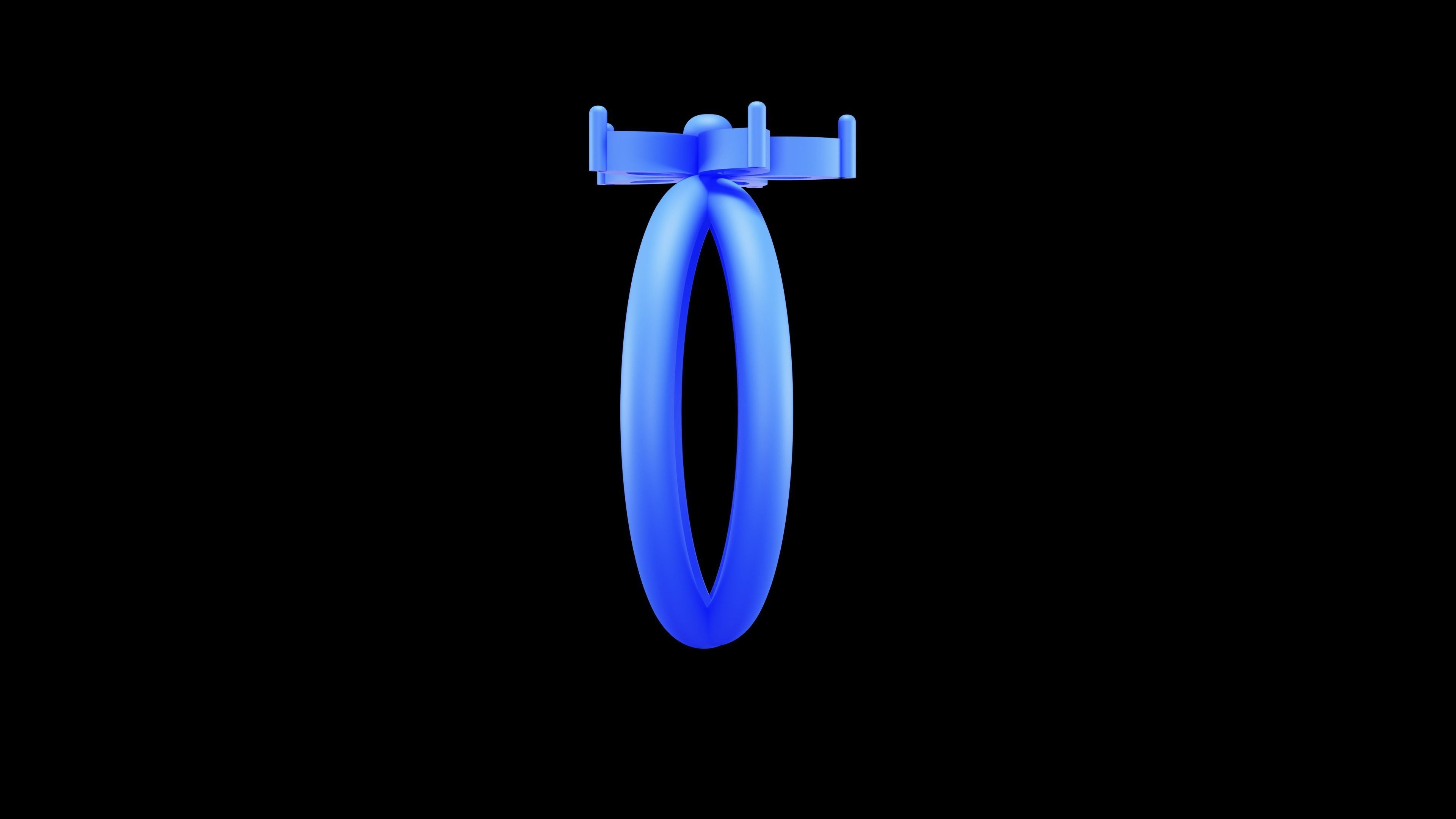 Five Pointed Star Flower Ring Marquise Stones 3D model 3D printable ...