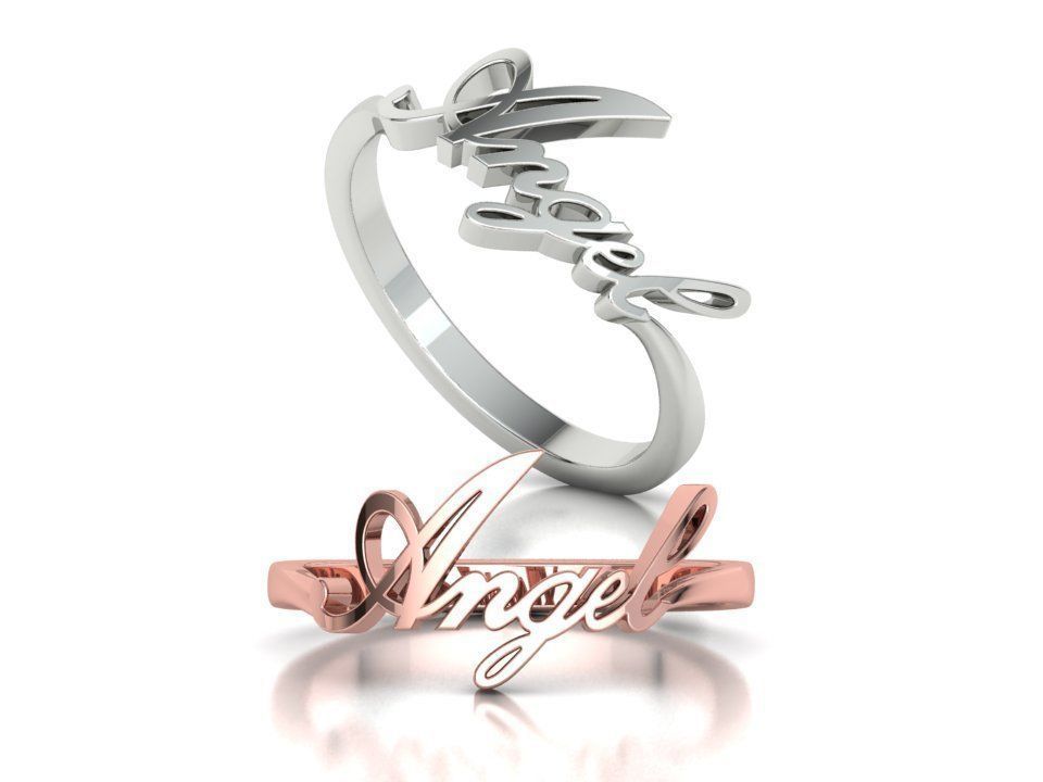 Angel Inscription Word Ring and Necklace 3dmodels 3D Model Collection ...
