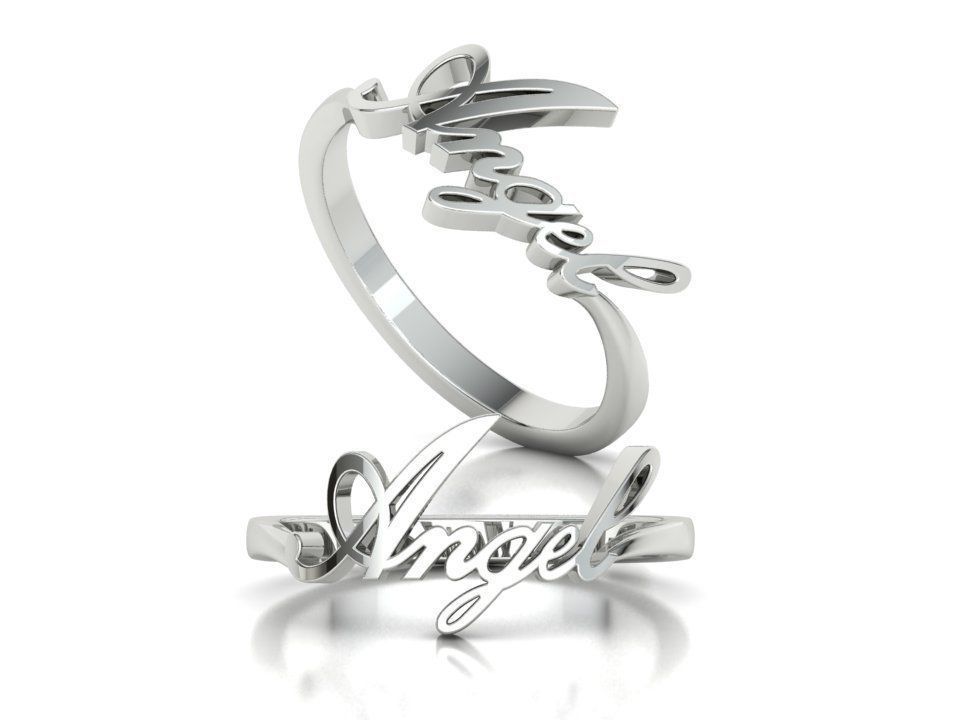Angel Inscription Word Ring and Necklace 3dmodels 3D Model Collection ...