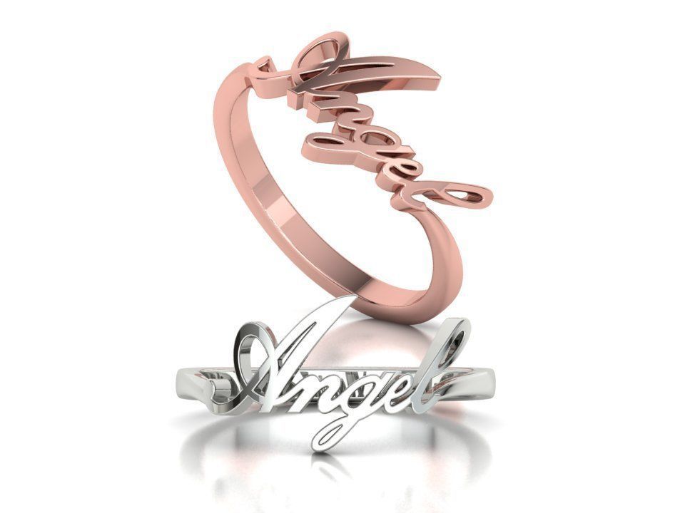 Angel Inscription Word Ring and Necklace 3dmodels 3D Model Collection ...
