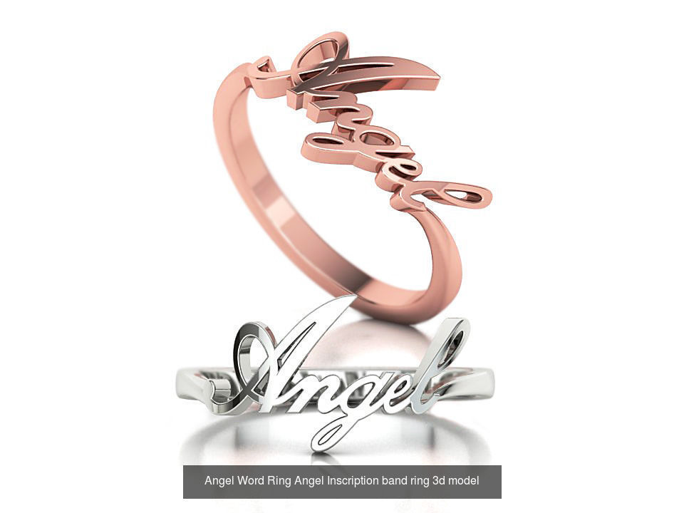 Angel Inscription Word Ring and Necklace 3dmodels 3D Model Collection ...