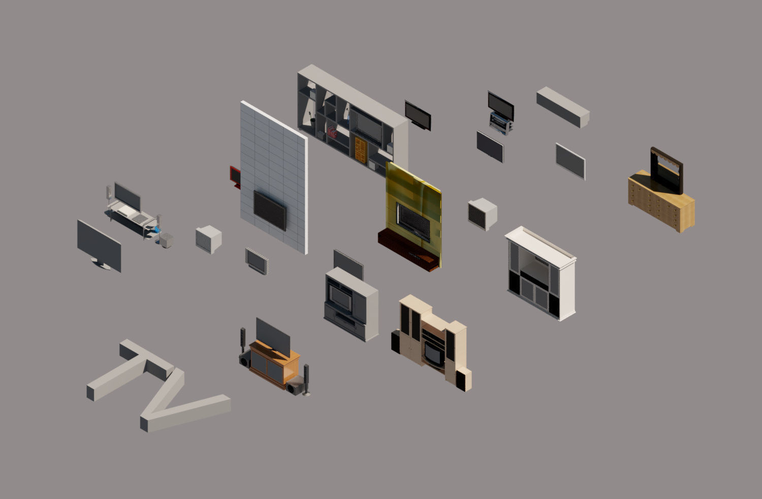 Autodesk Revit TV Collection free 3D model | CGTrader