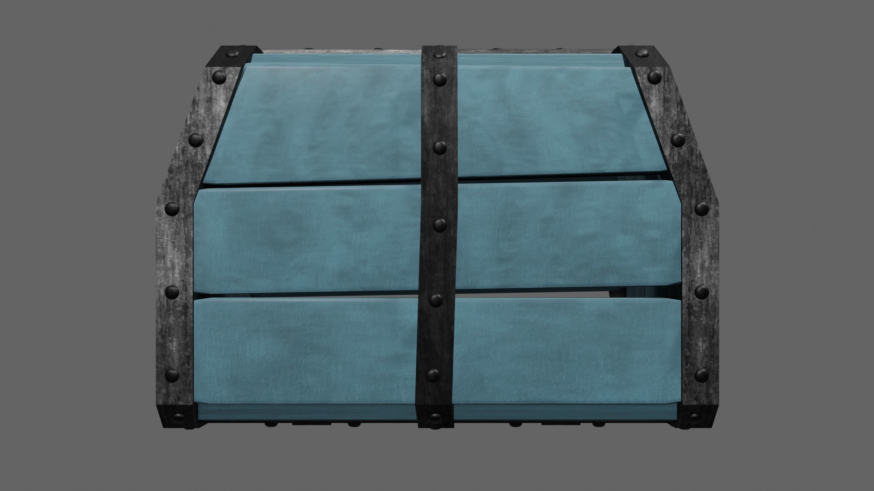 Blue Wooden Chest 3D model | CGTrader