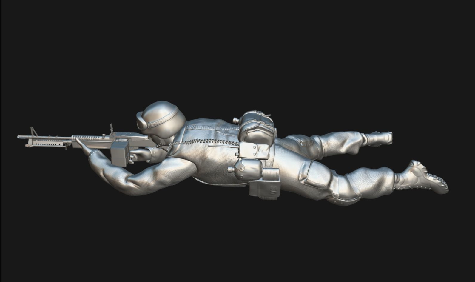 75th Ranger Prone - US Army 3D model 3D printable | CGTrader