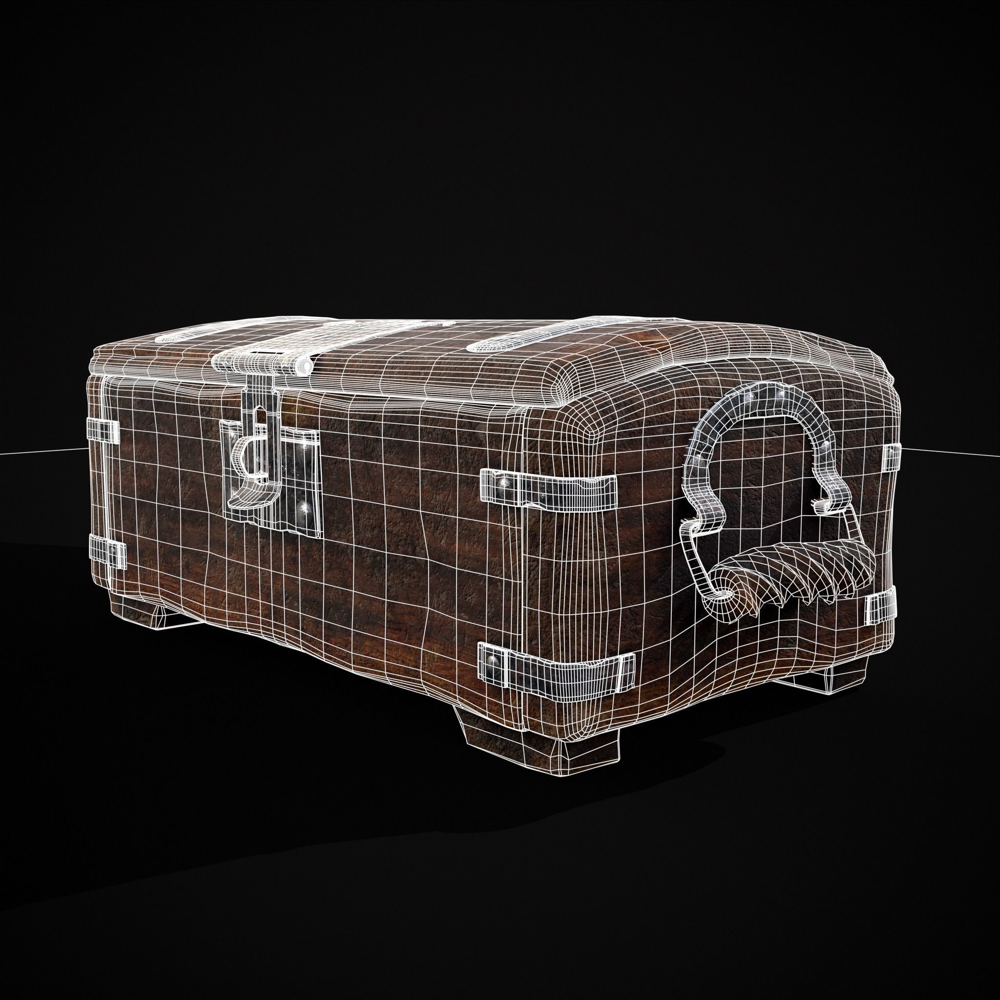 3D model Old Rustic Rose Wood Chest VR / AR / low-poly | CGTrader