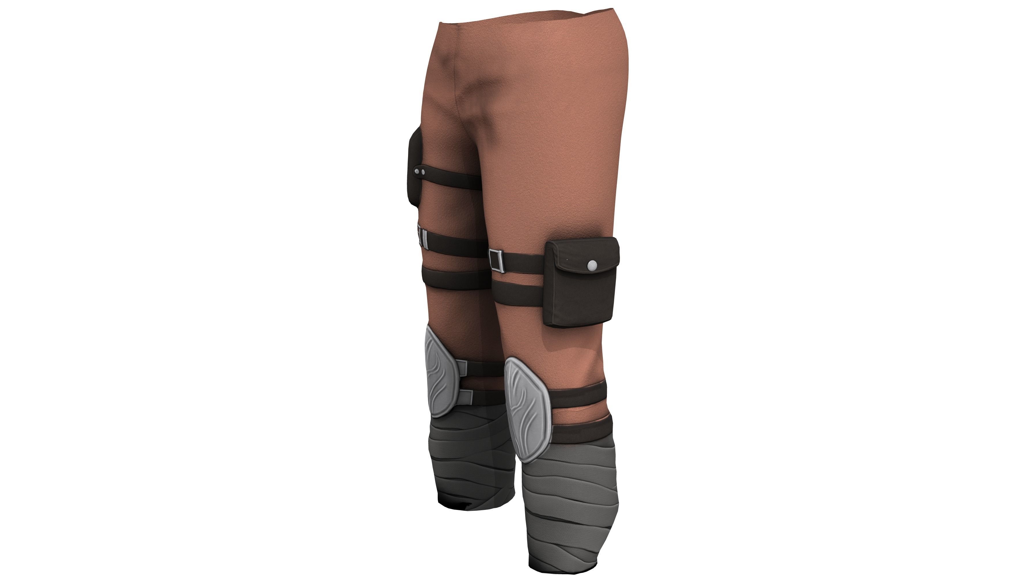 3D model Medieval Fantasy Knee Guard Utility Pockets Warrior Pants VR ...