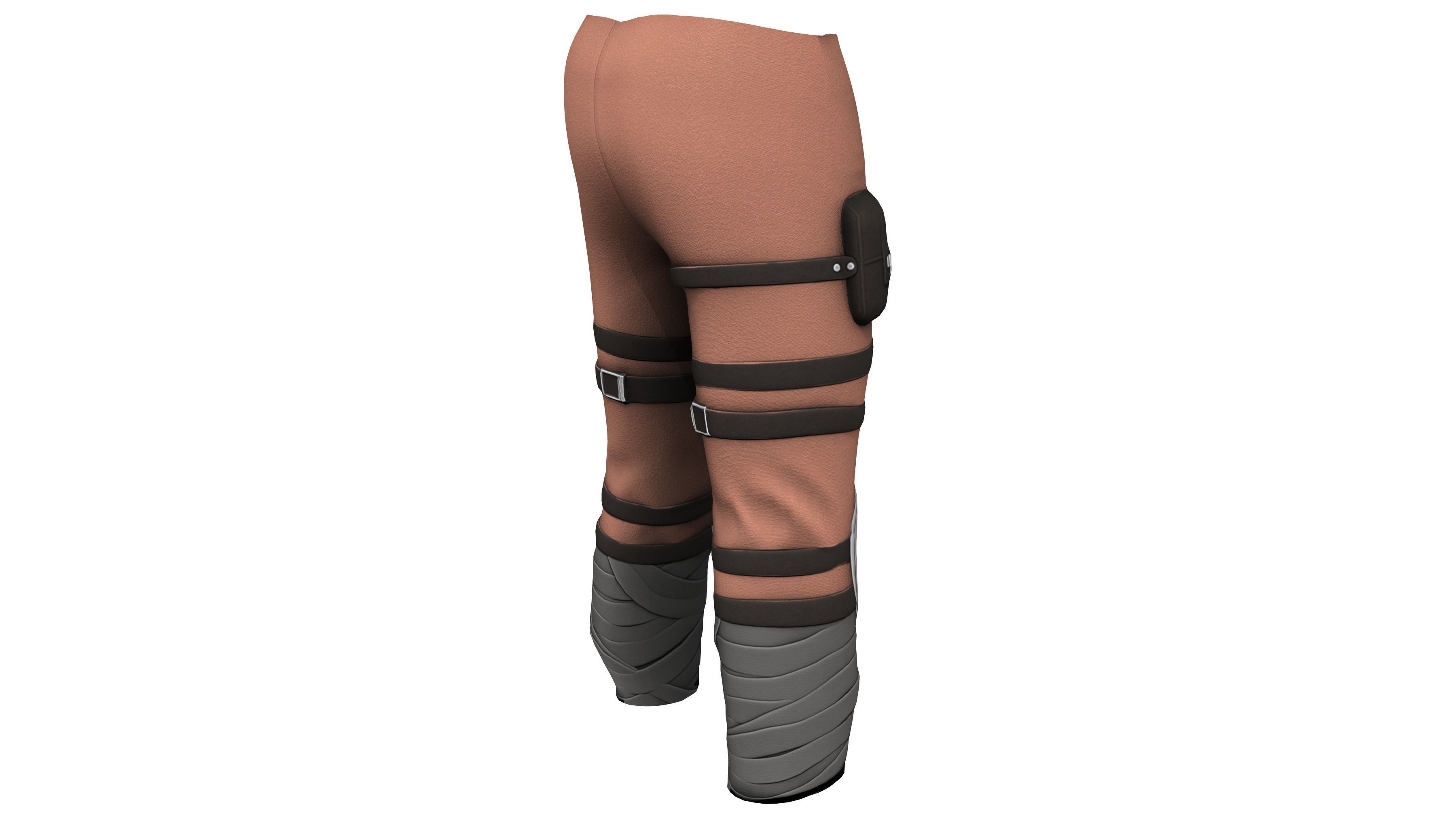 3D model Medieval Fantasy Knee Guard Utility Pockets Warrior Pants VR ...