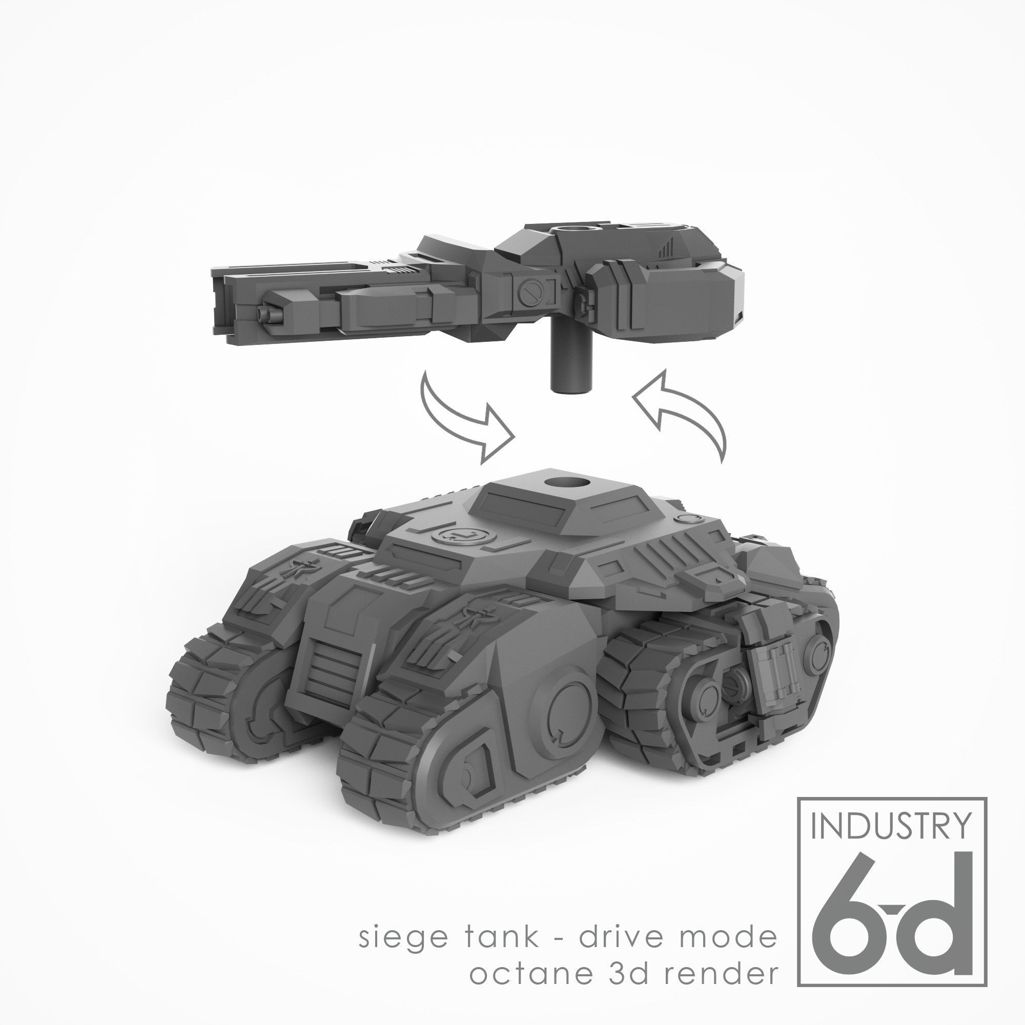Siege Tank - Drive Mode 3D model 3D printable | CGTrader