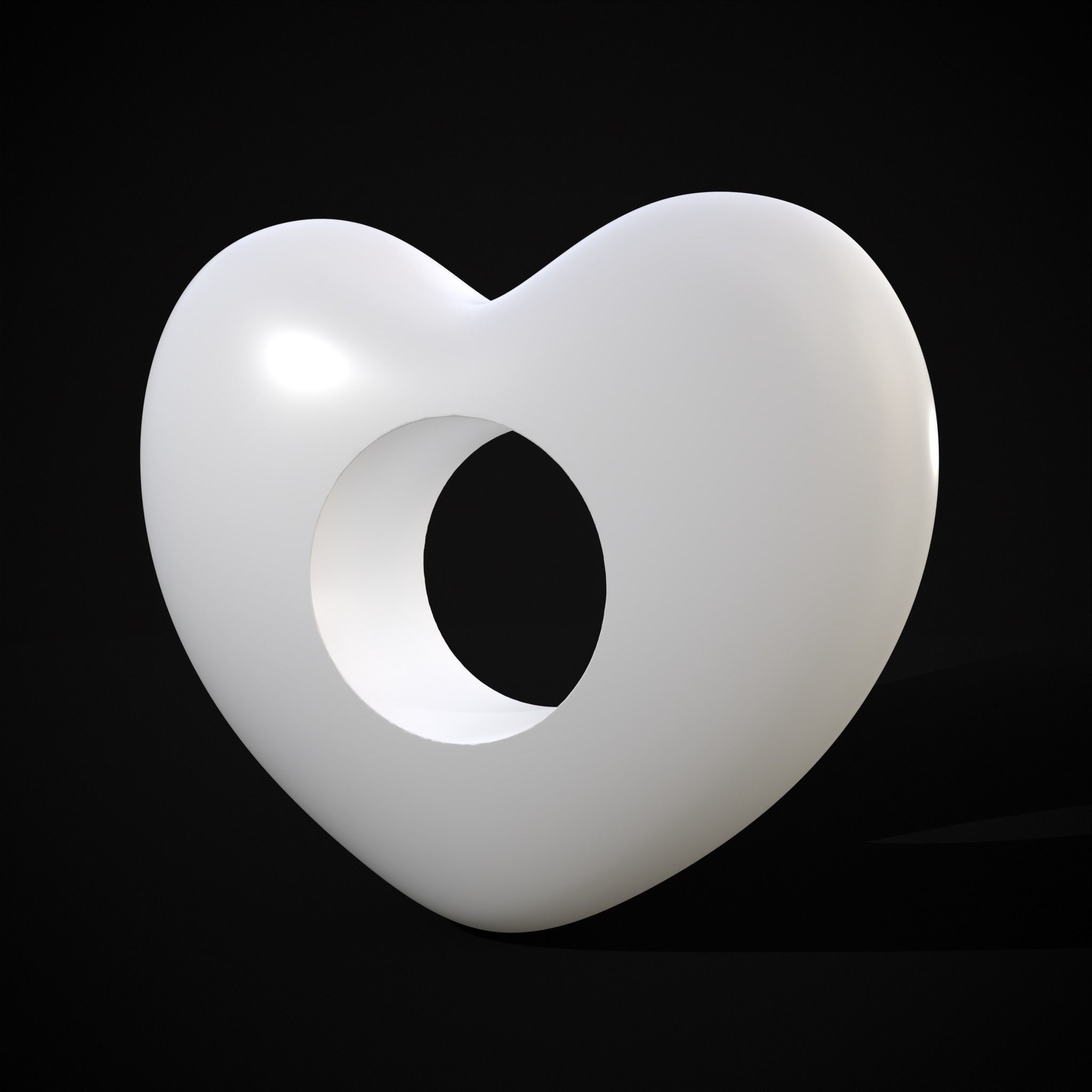 Heart With Hole 3D Print 3D model 3D printable | CGTrader