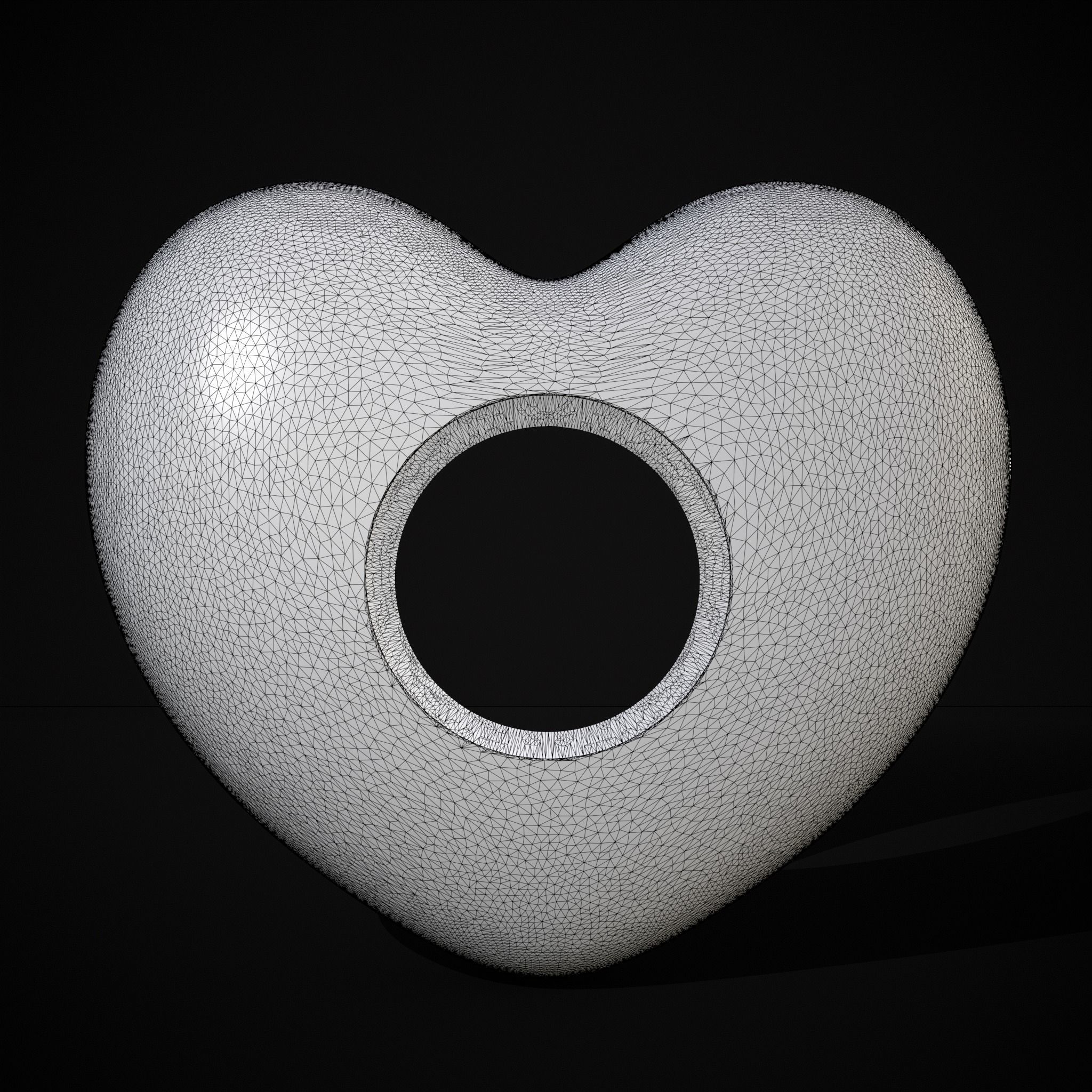 Heart With Hole 3D Print 3D model 3D printable | CGTrader