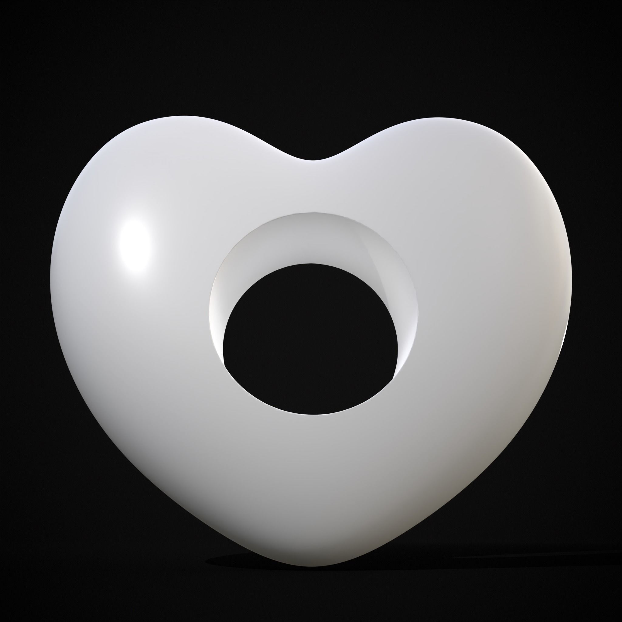 Heart With Hole 3D Print 3D model 3D printable | CGTrader