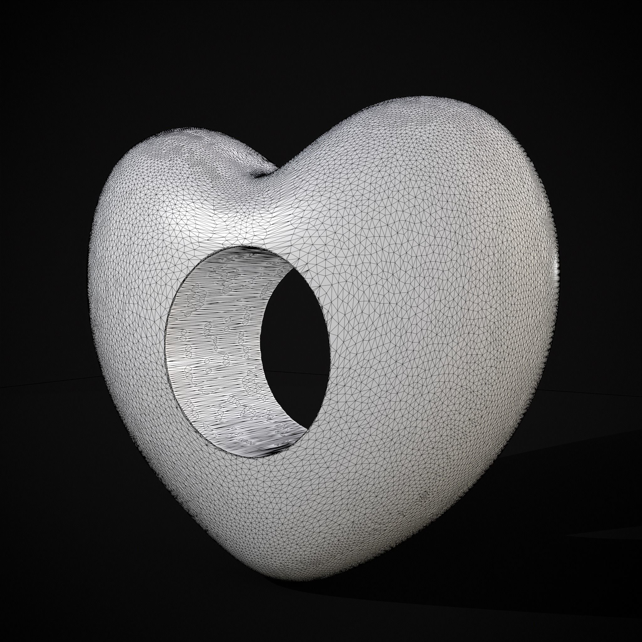 Heart With Hole 3D Print 3D model 3D printable | CGTrader