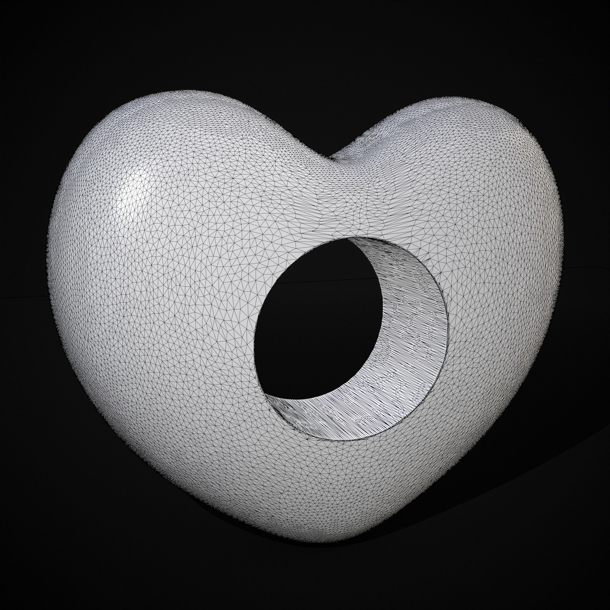 Heart With Hole 3D Print 3D model 3D printable | CGTrader